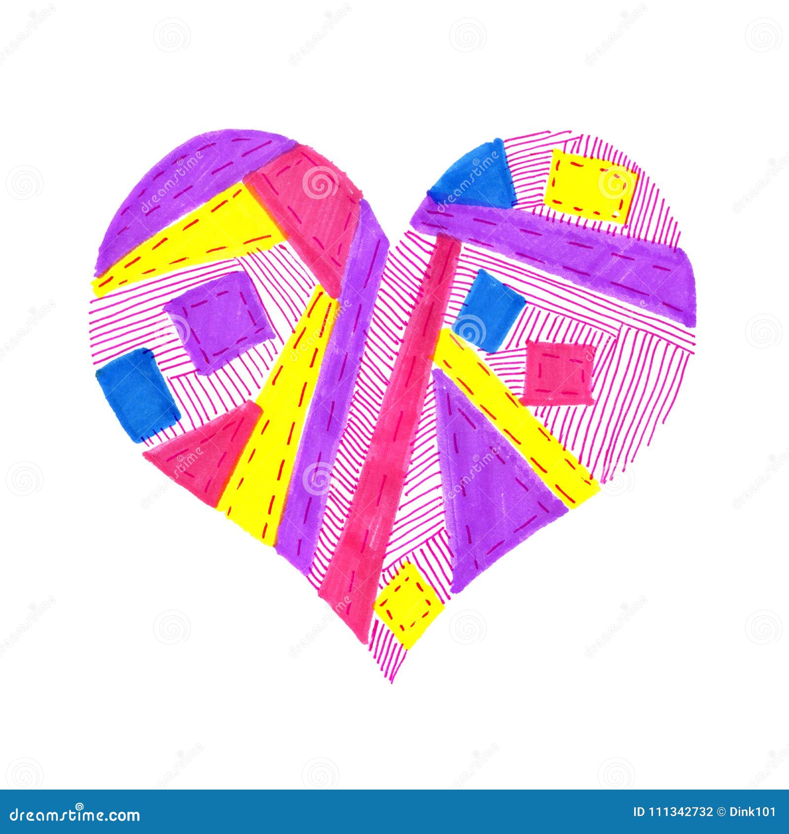 Bright Color Heart with Abstract Pattern Stock Photo - Image of ...