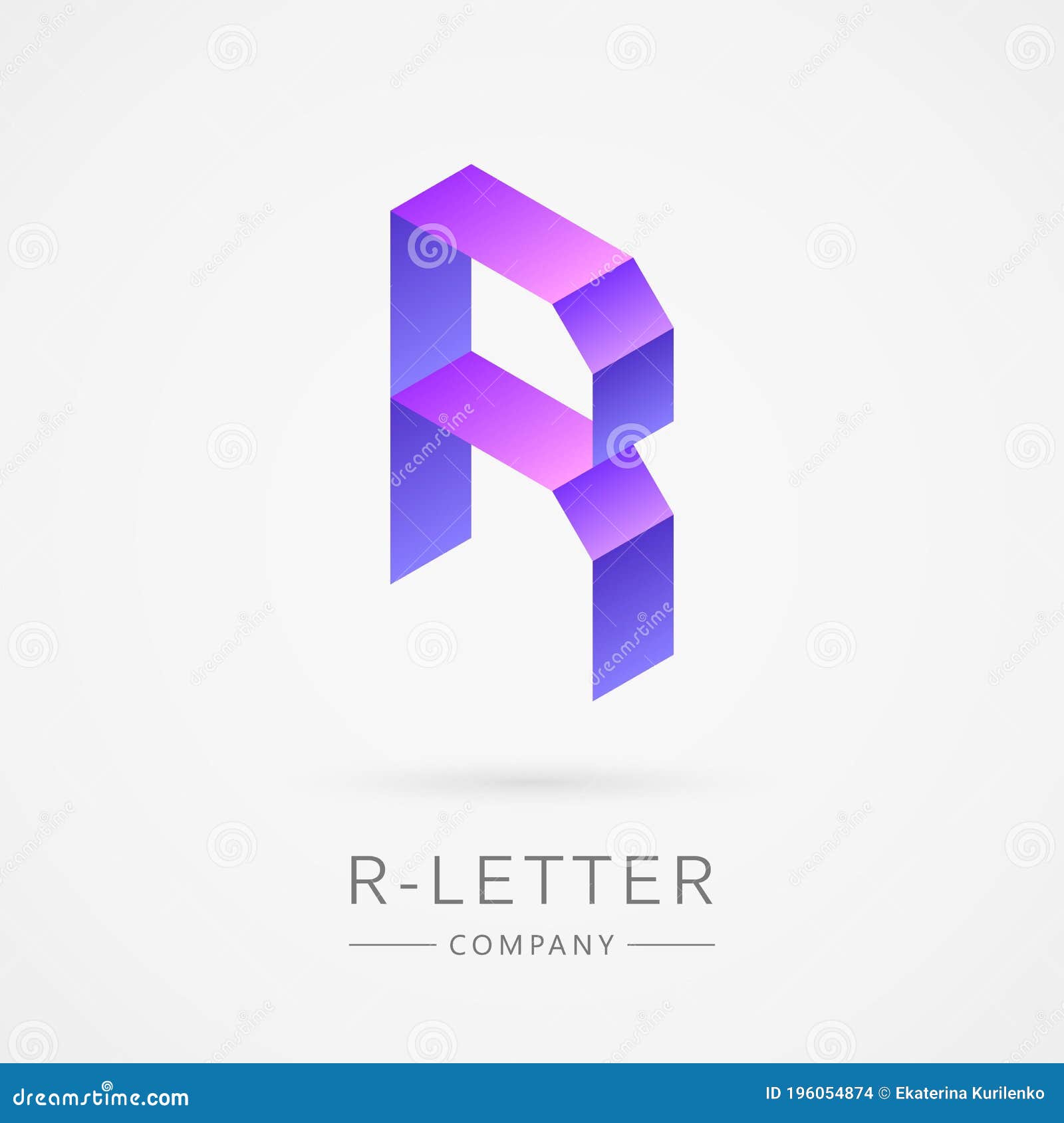 Bright Color Isometric R Letter Stock Illustration - Illustration of ...