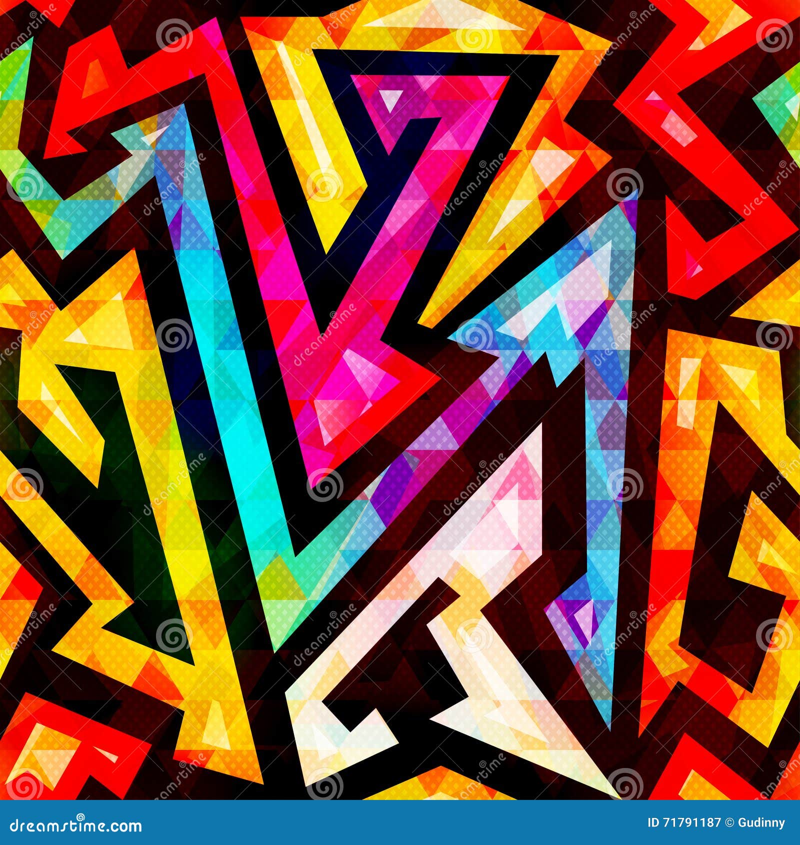 Bright Color Maze Seamless Pattern. Stock Illustration - Illustration ...