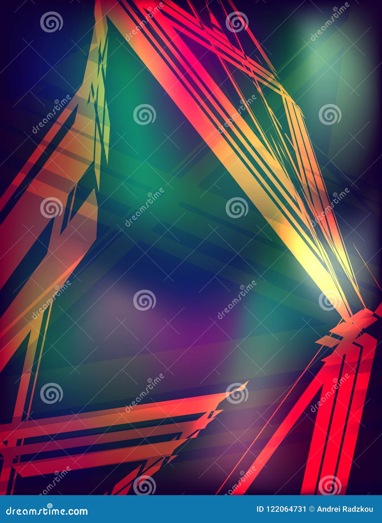 Bright Color Poster with Triangular Frame Stock Vector - Illustration ...