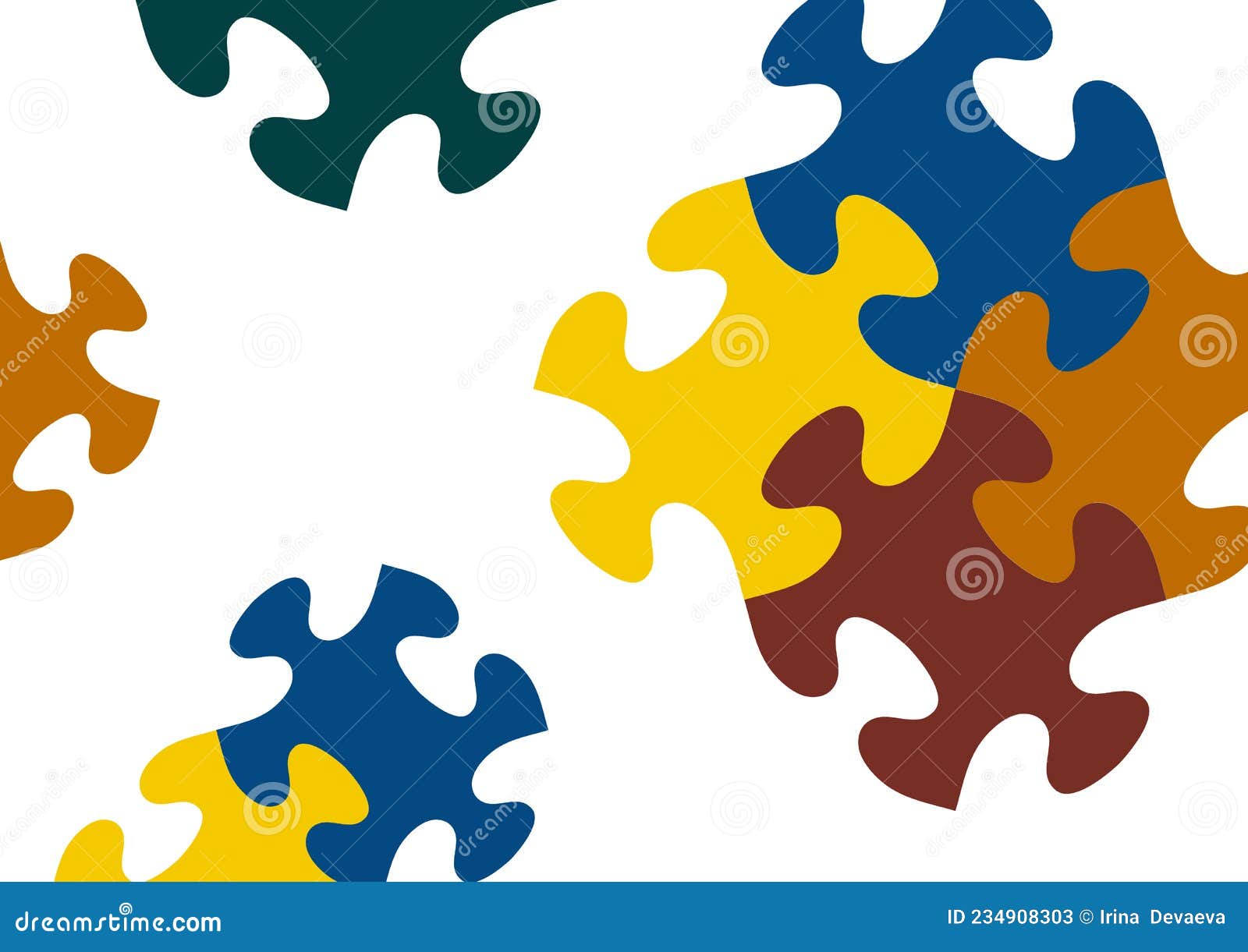 Bright Color Puzzle, Puzzle with Place for Text. the Idea of Unity ...