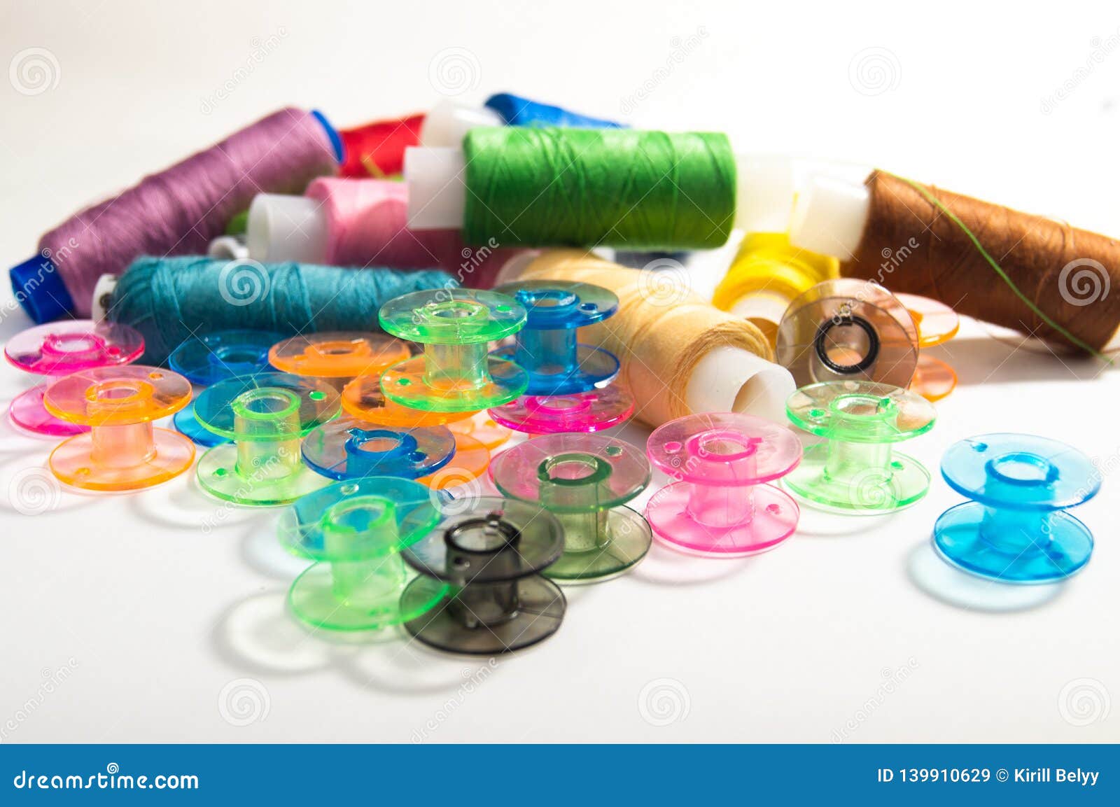 A set of sewing spools stock image. Image of isolated - 139910629
