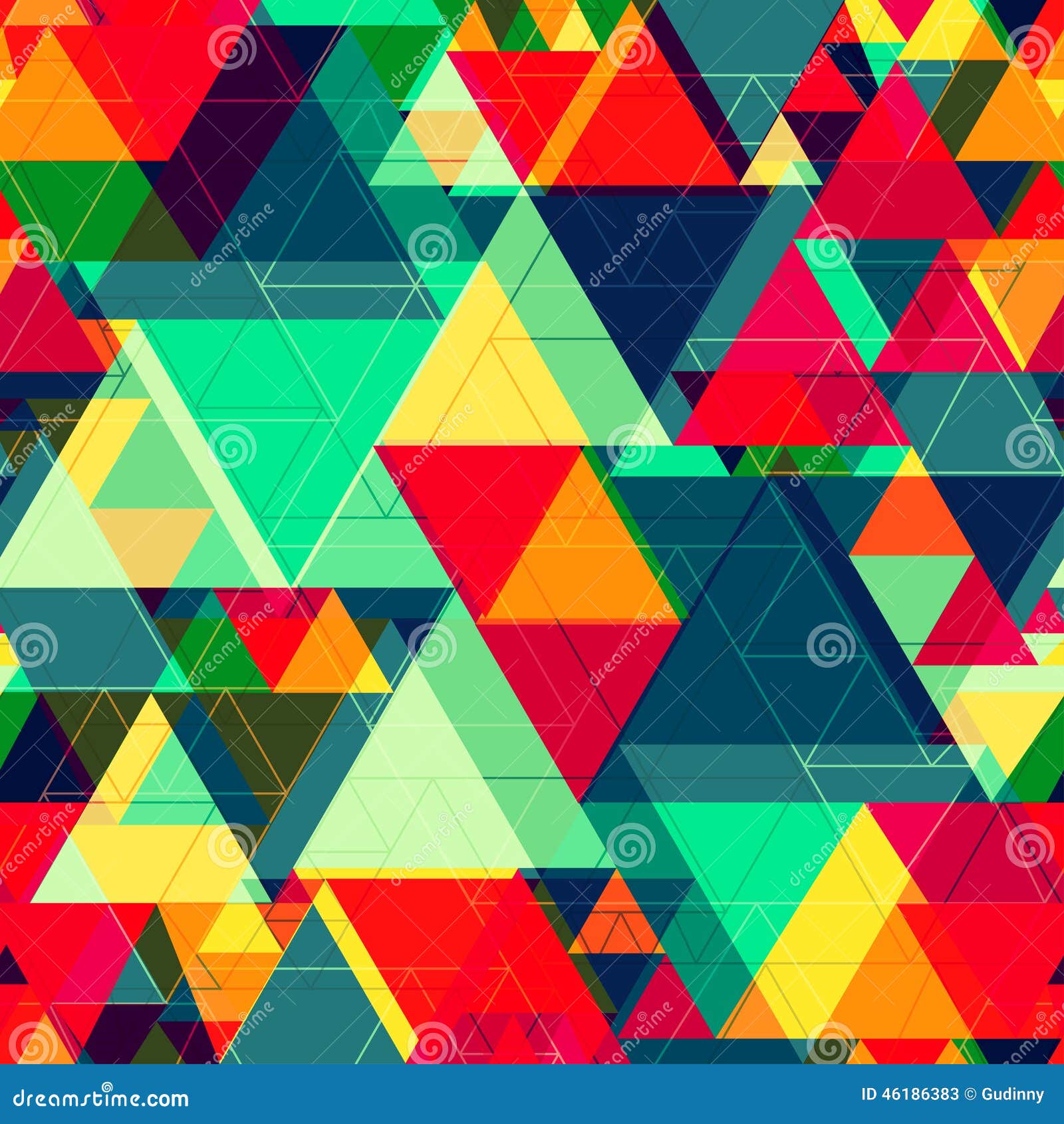 Bright Color Triangle Seamless Texture Stock Vector - Illustration of ...