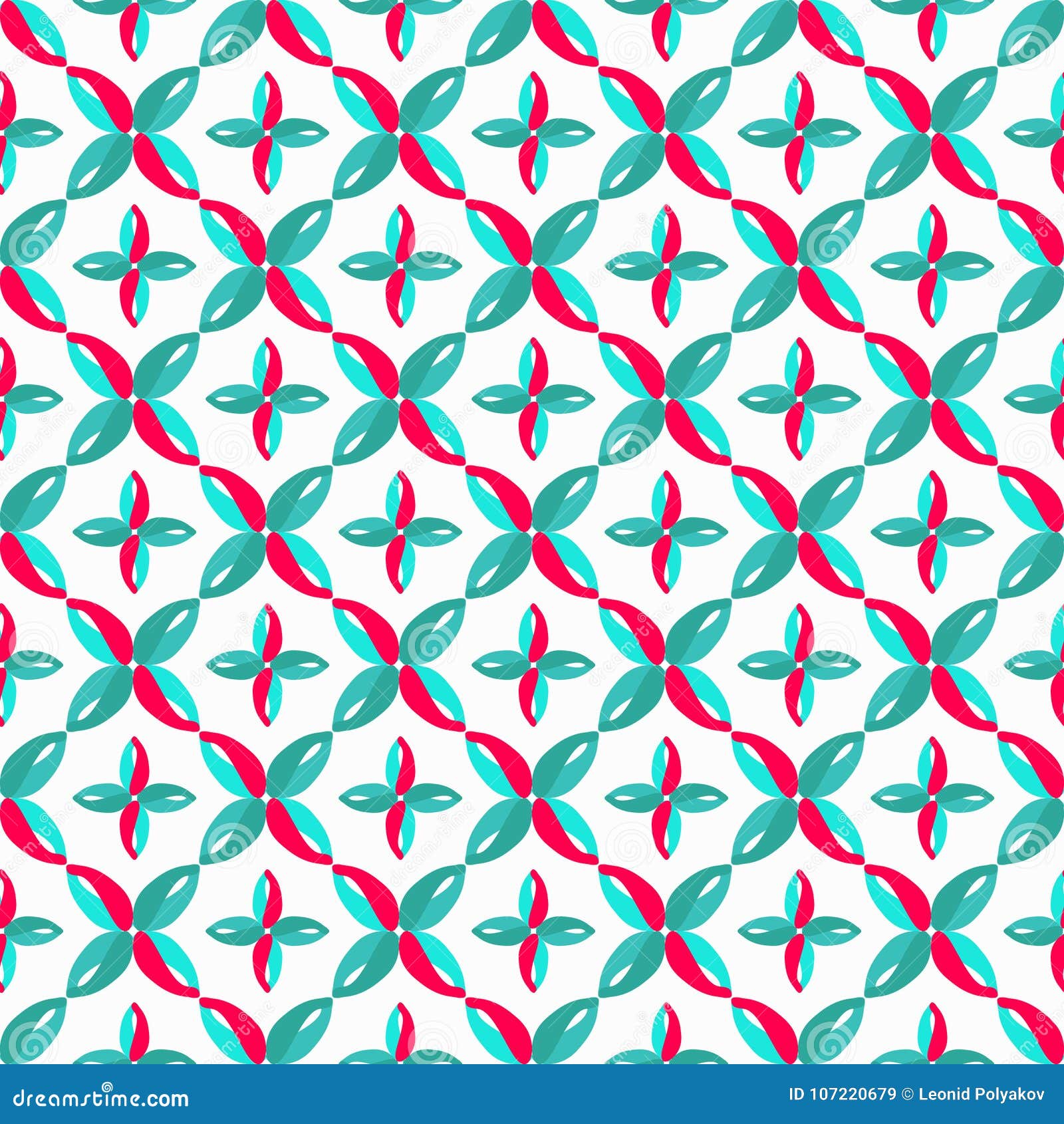 Bright Colored Abstract Seamless Pattern on White Background ...