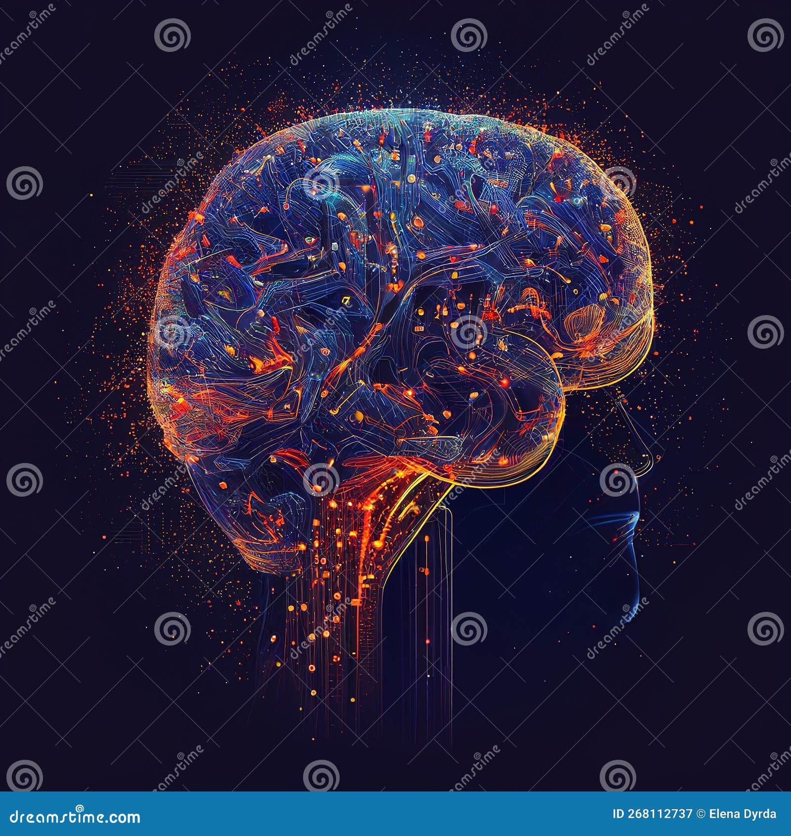Bright Colored Artificial Intelligence Brain, AI Generated Stock Image ...