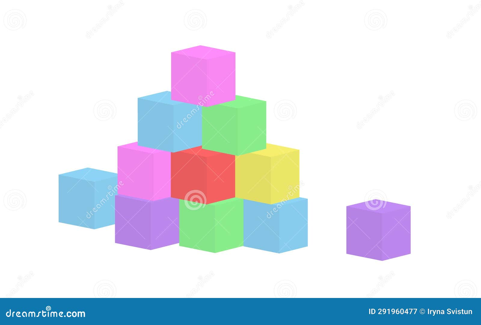 Colored Toy Bricks Stacked In A Pyramid Stock Image | CartoonDealer.com ...