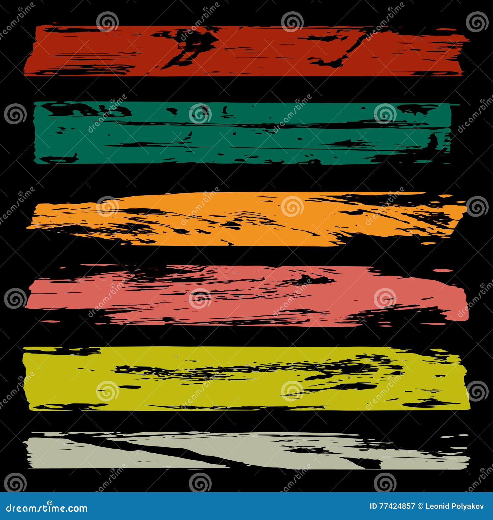 Bright Colored Brush Strokes a Beautiful Collection for Design Stock ...