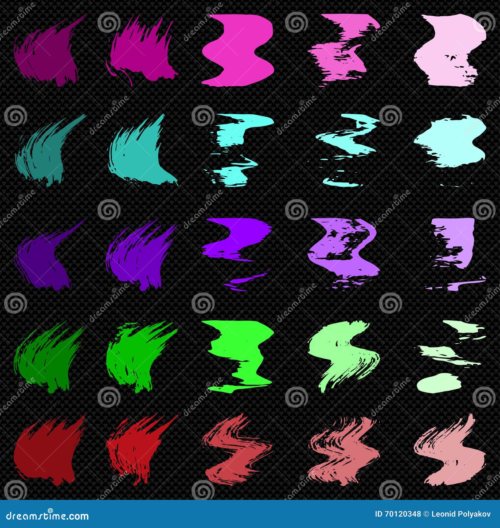 Bright Colored Brush Strokes a Beautiful Collection for Design Stock ...