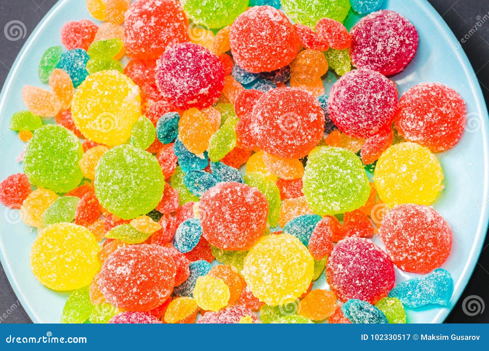 Bright Colored Candy, Candy, Marshmallow, Sweets on a Dark Background ...
