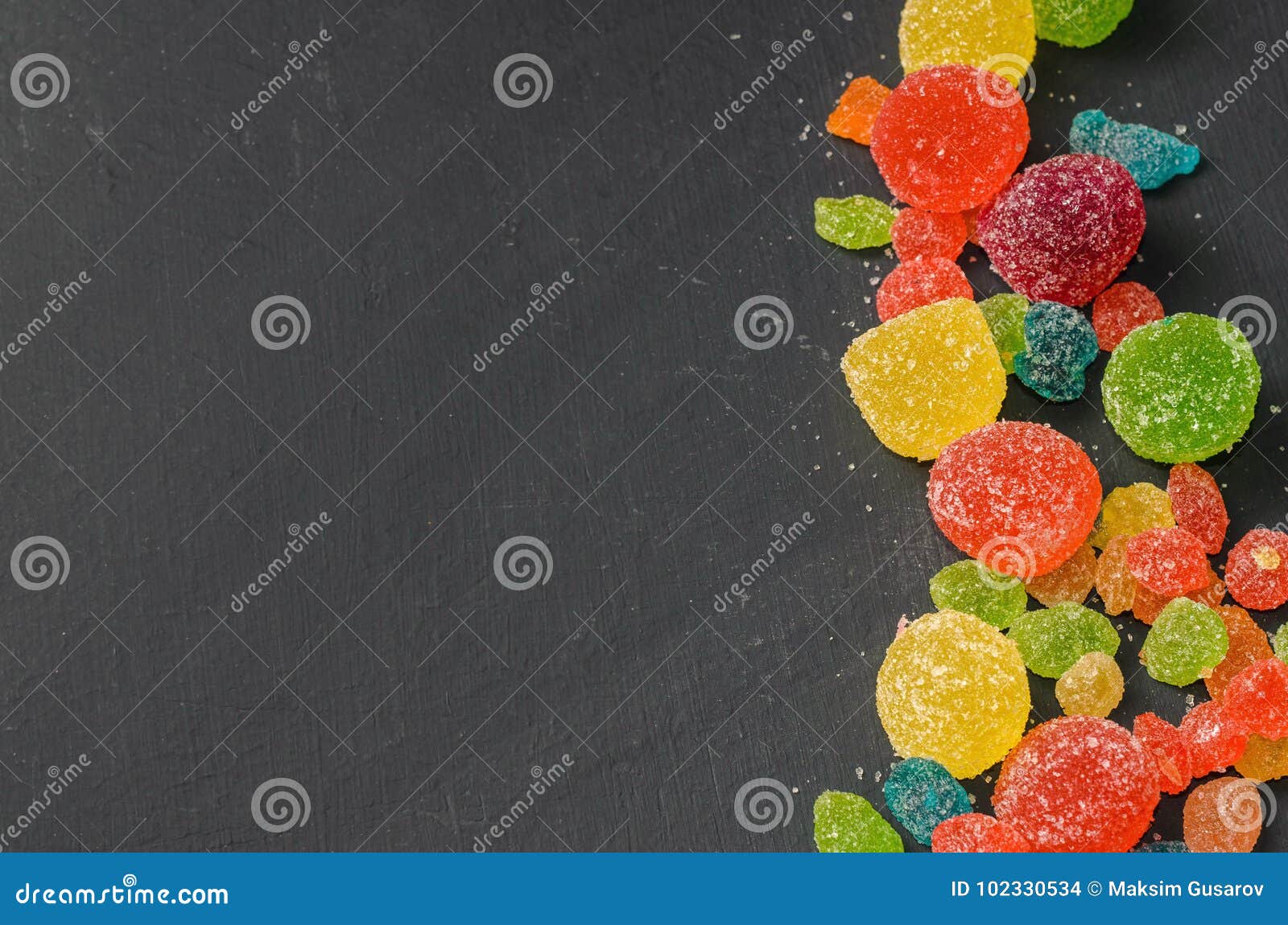 Bright Colored Candy, Sweets, Sweets on a Dark Background Stock Photo ...
