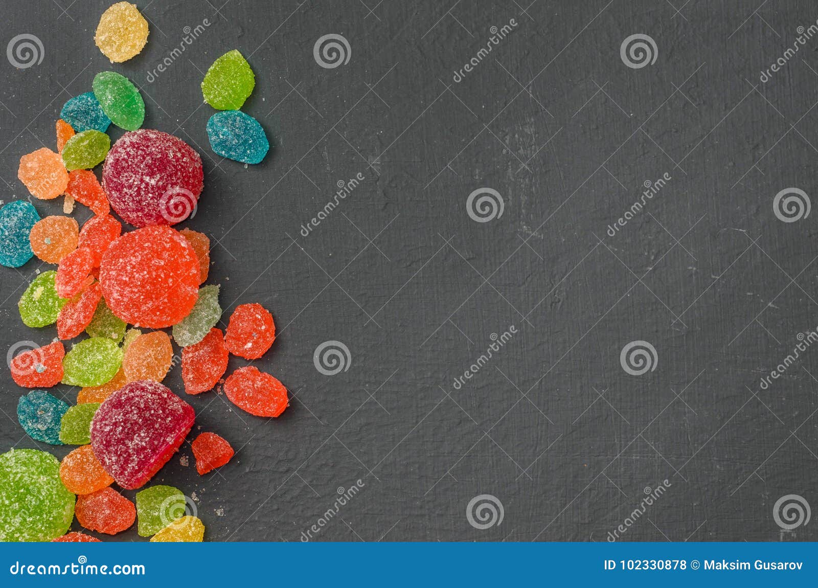 Bright Colored Candy, Sweets, Sweets on a Dark Background Stock Photo ...