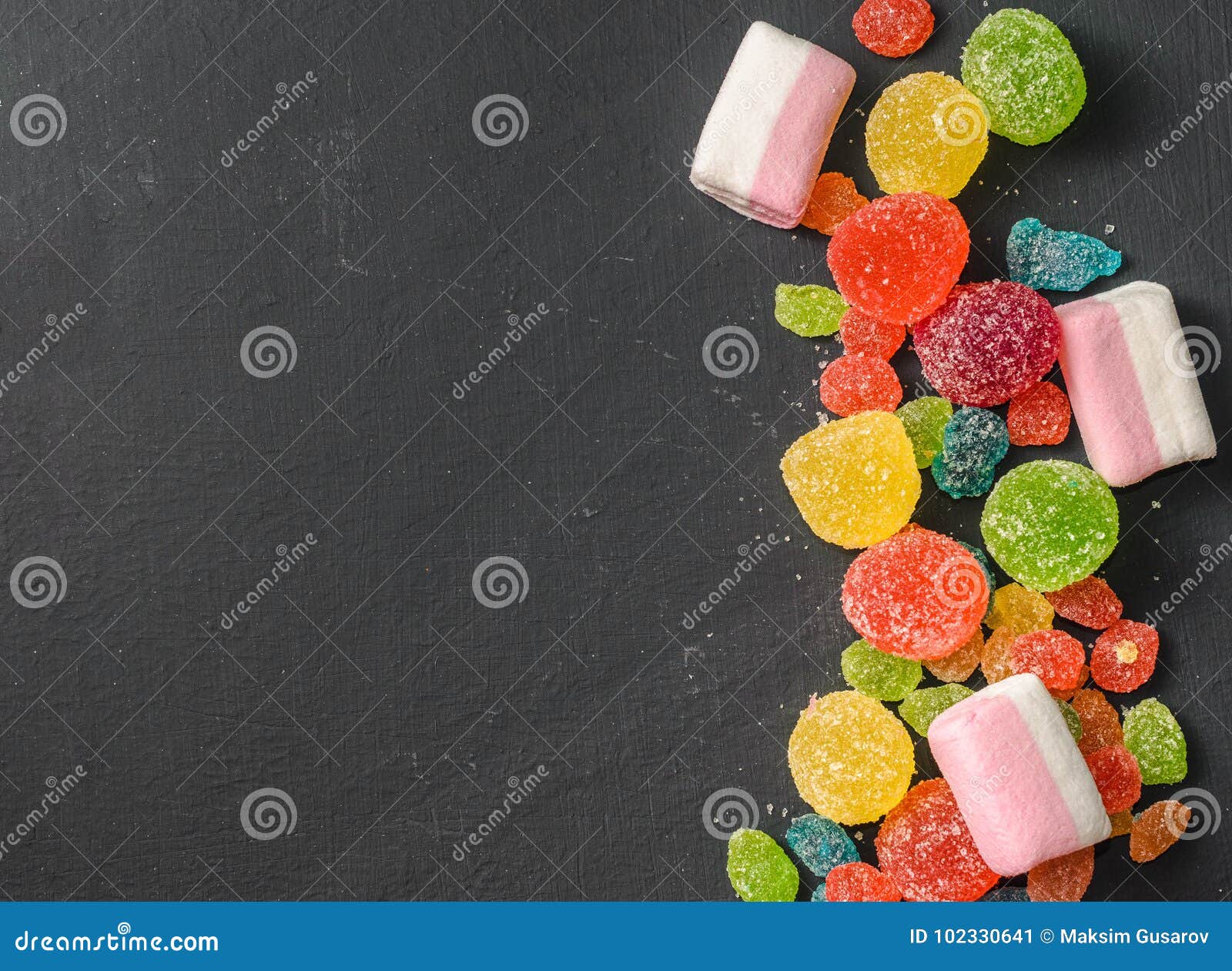 Bright Colored Candy, Sweets, Sweets on a Dark Background Stock Image ...