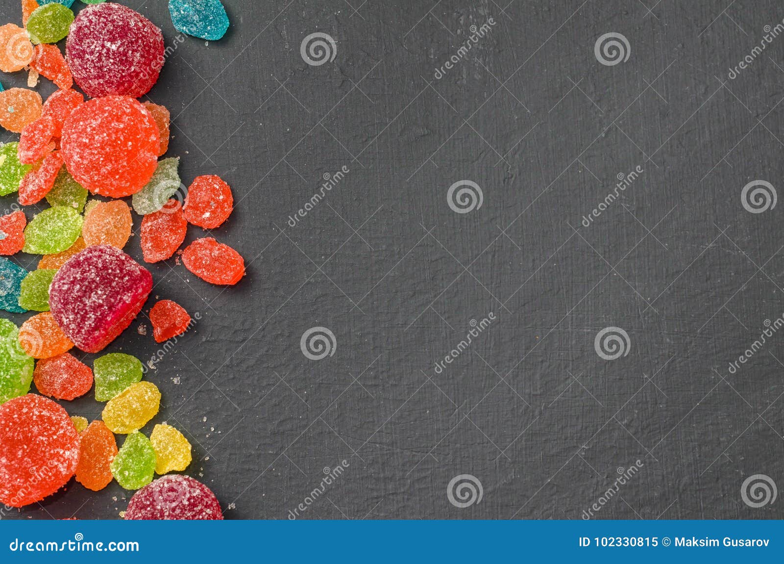Bright Colored Candy, Sweets, Sweets on a Dark Background Stock Image ...