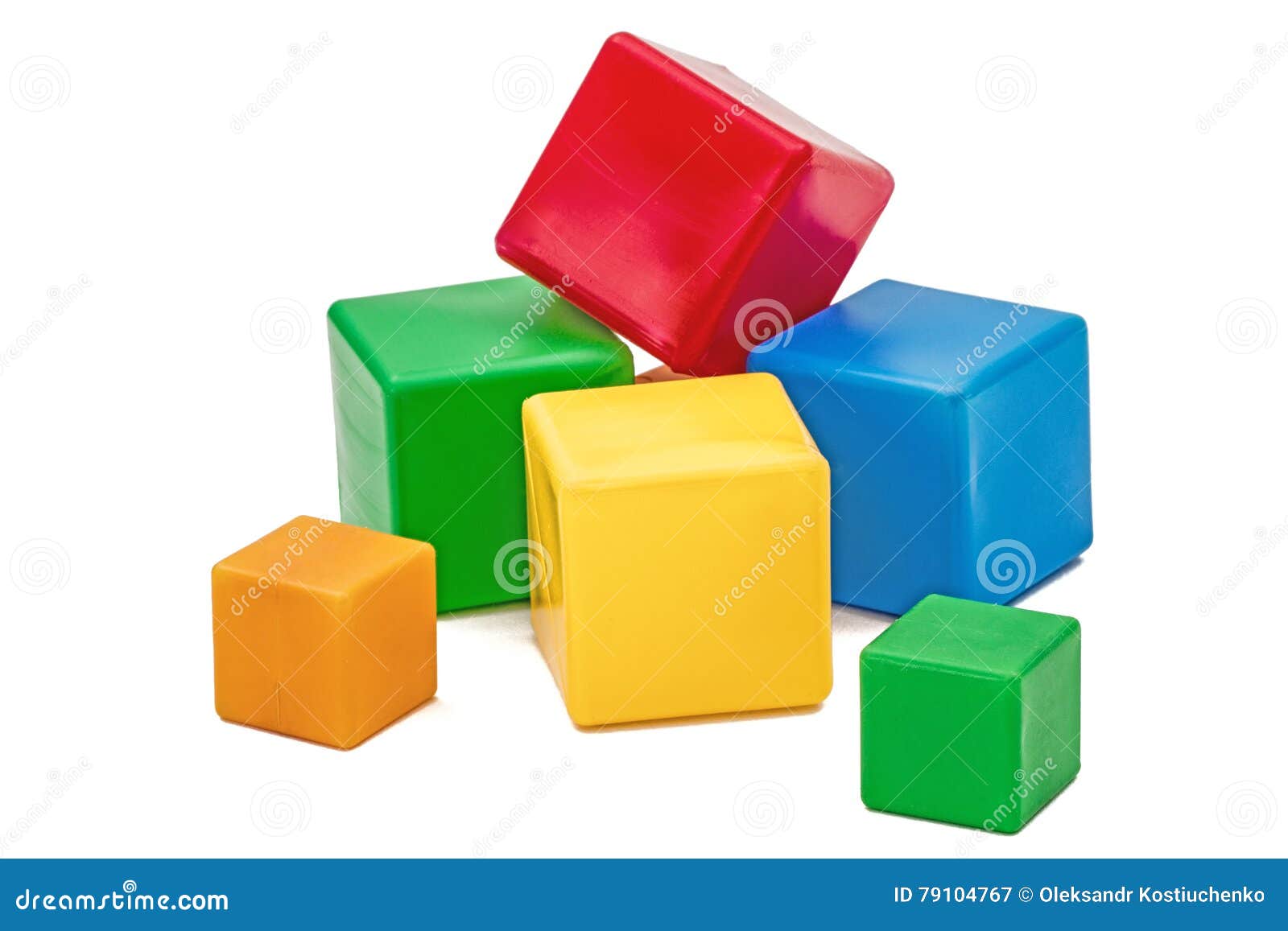 Bright Colored Childrens Cubes, Isolated on White Background Stock ...
