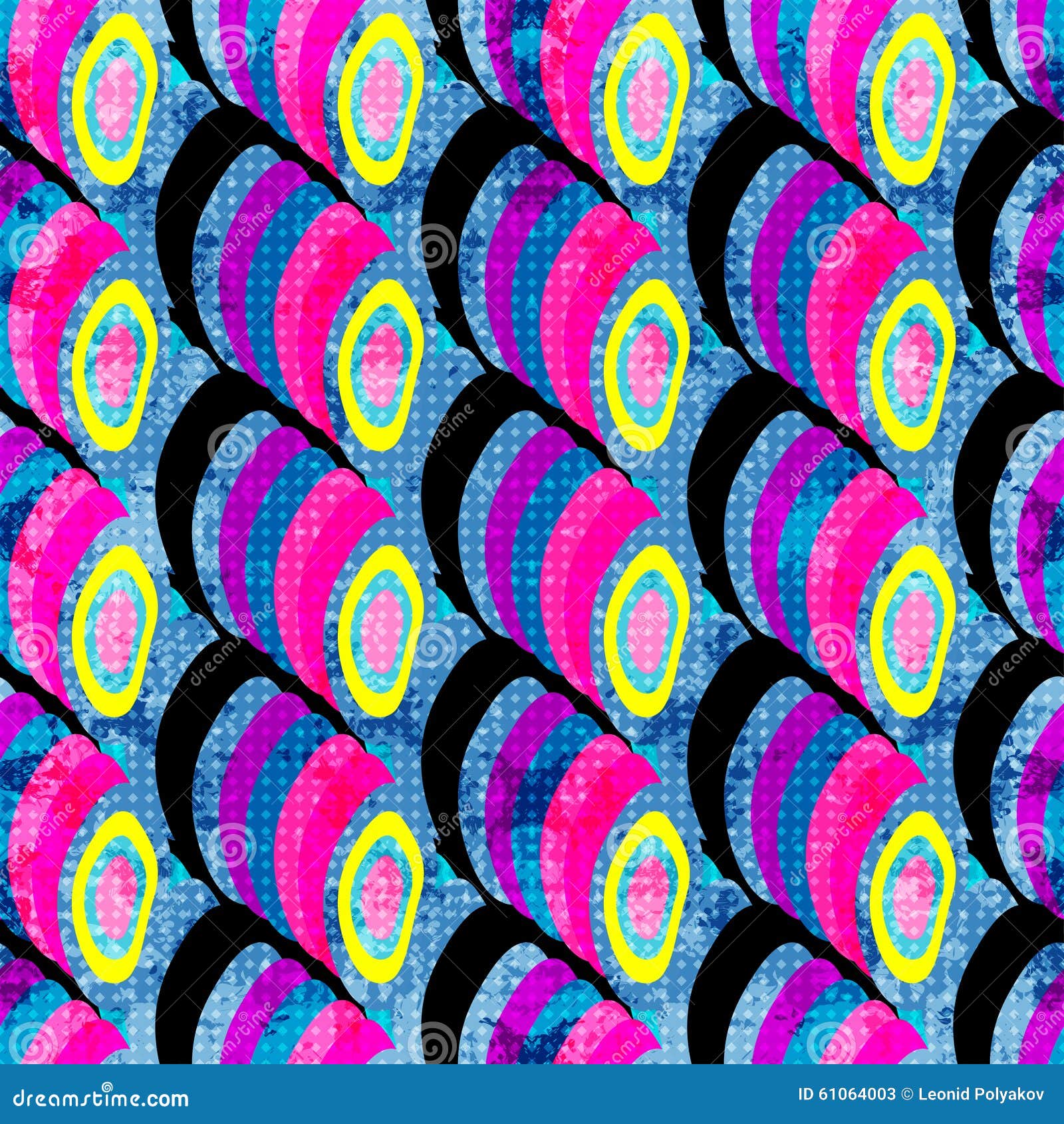 Bright Colored Circles on a Blue Background. Seamless Geometric Pattern ...