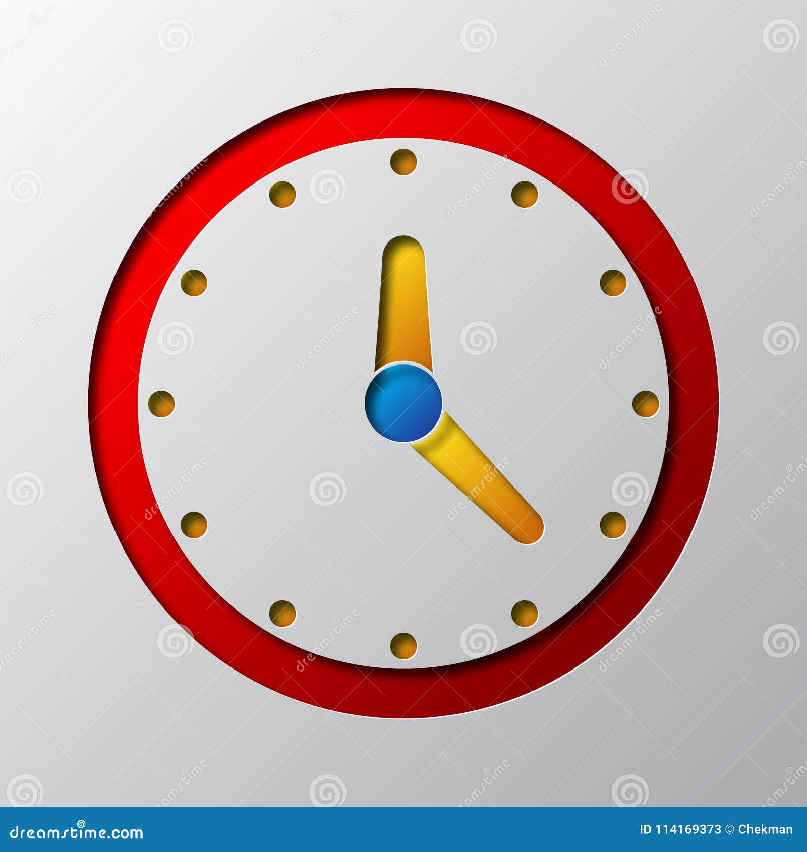 Clock Out of Paper. Vector Illustration Stock Illustration ...