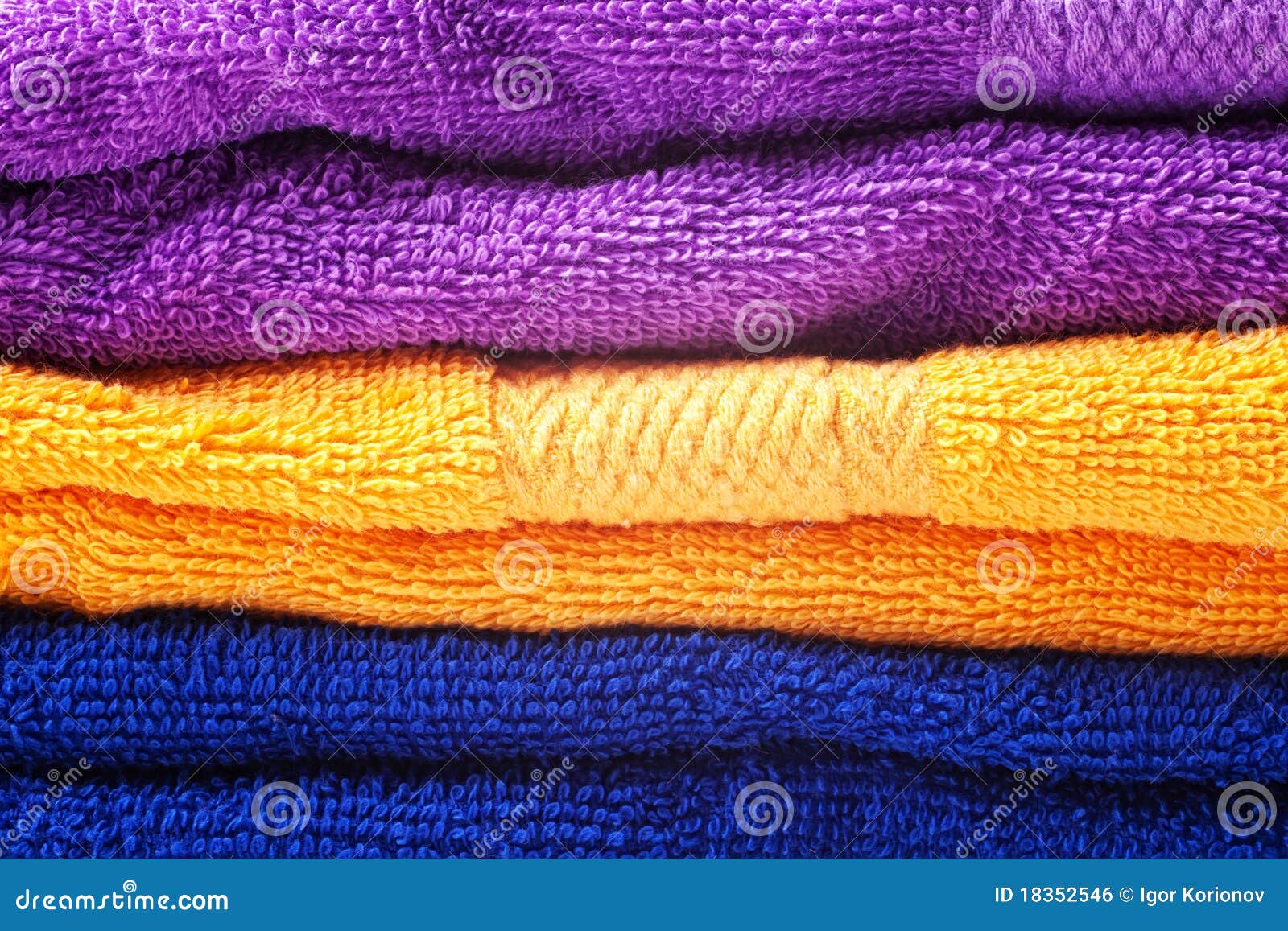 Bright Colored Cotton Towels Stock Photo - Image of freshness, orange ...