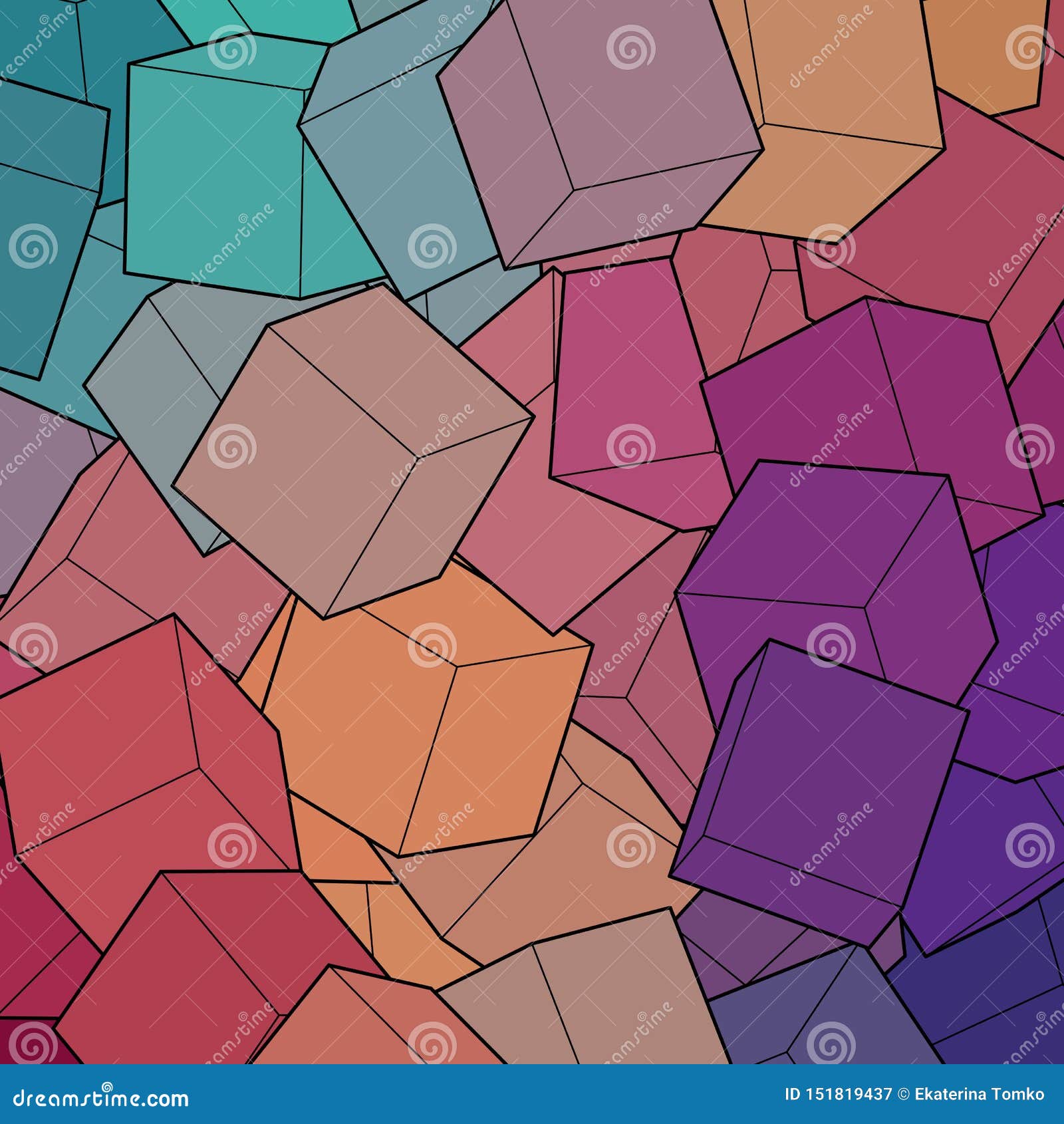 Bright Colored Cubes. Vector Illustration for Presentations ...