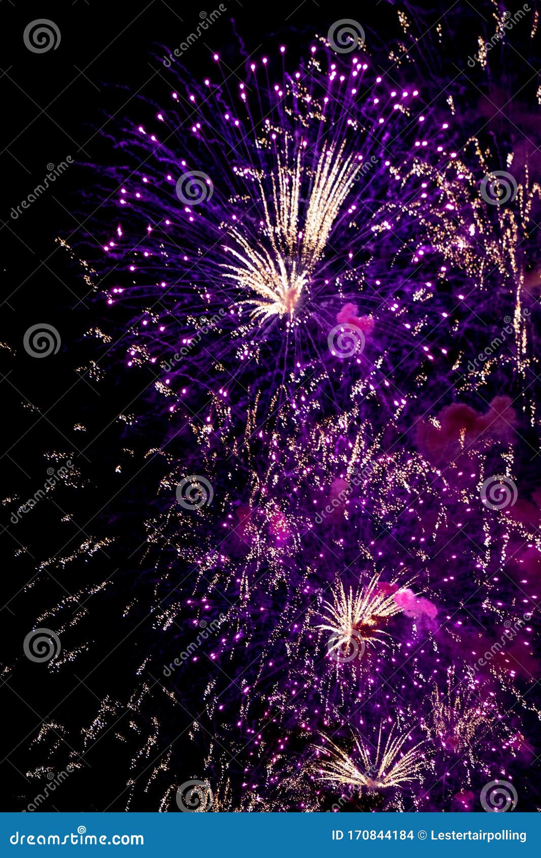 Bright Colored Fireworks on the Background Stock Photo - Image of ...