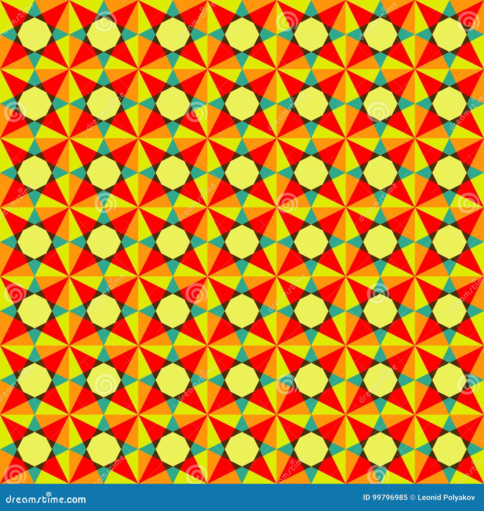Bright Colored Geometric Seamless Pattern Stock Vector - Illustration ...