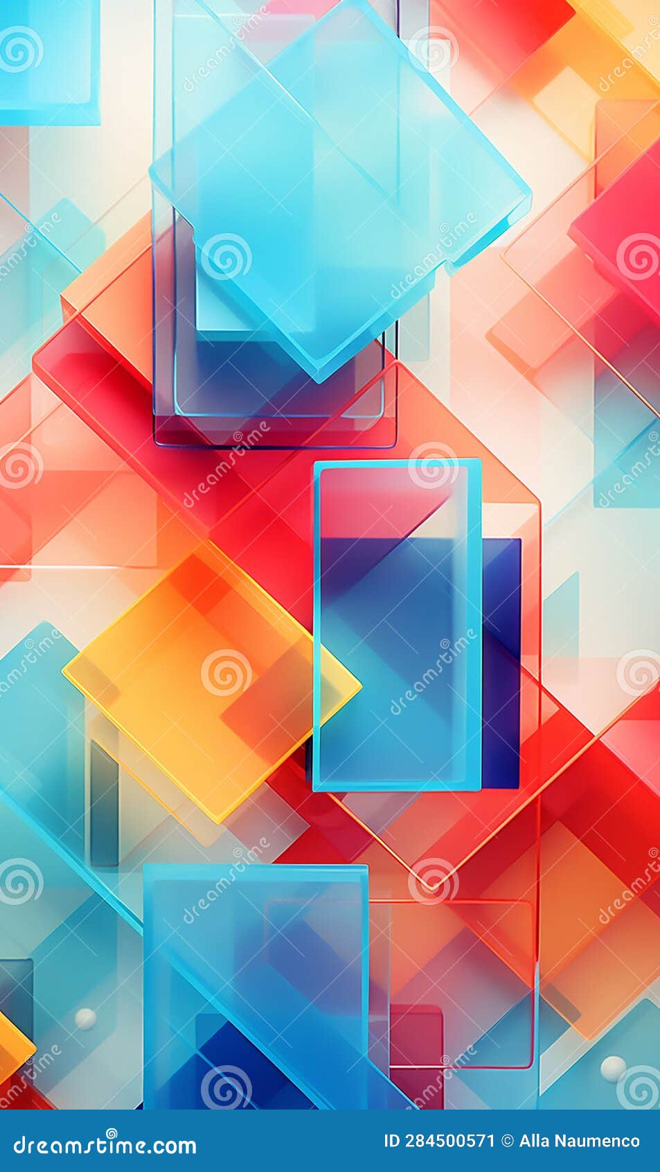 Bright Colored Geometric Shapes Mixed Overlay Stock Illustration ...