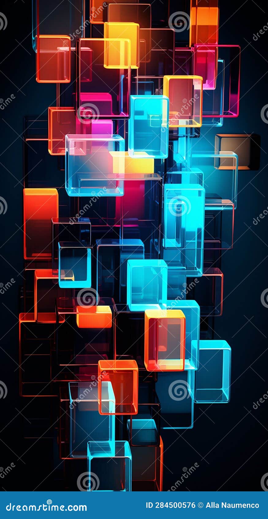 Bright Colored Geometric Shapes Mixed Overlay Stock Illustration ...