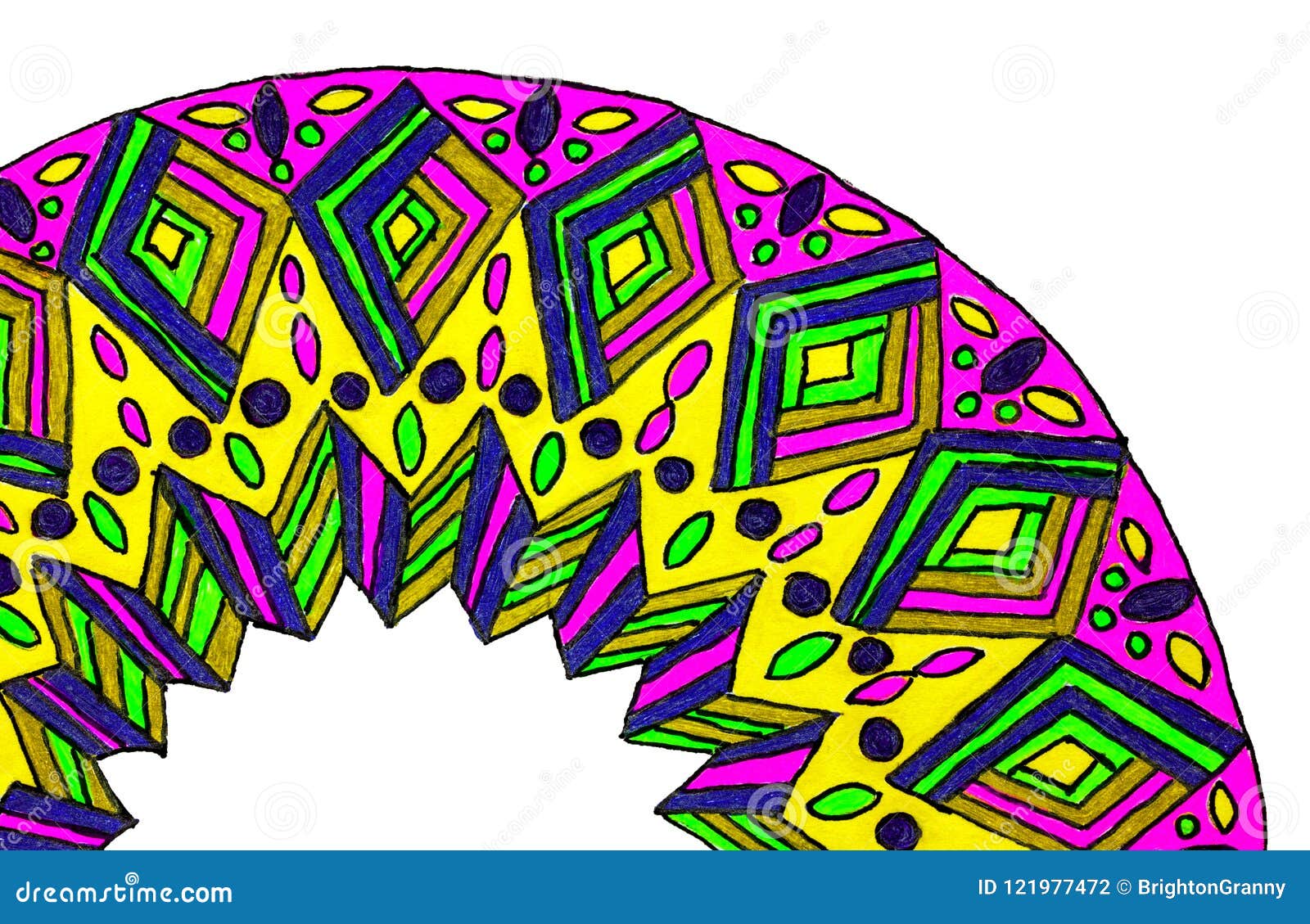 Bright Colored Hand Drawn Semi Circle. Stock Illustration ...