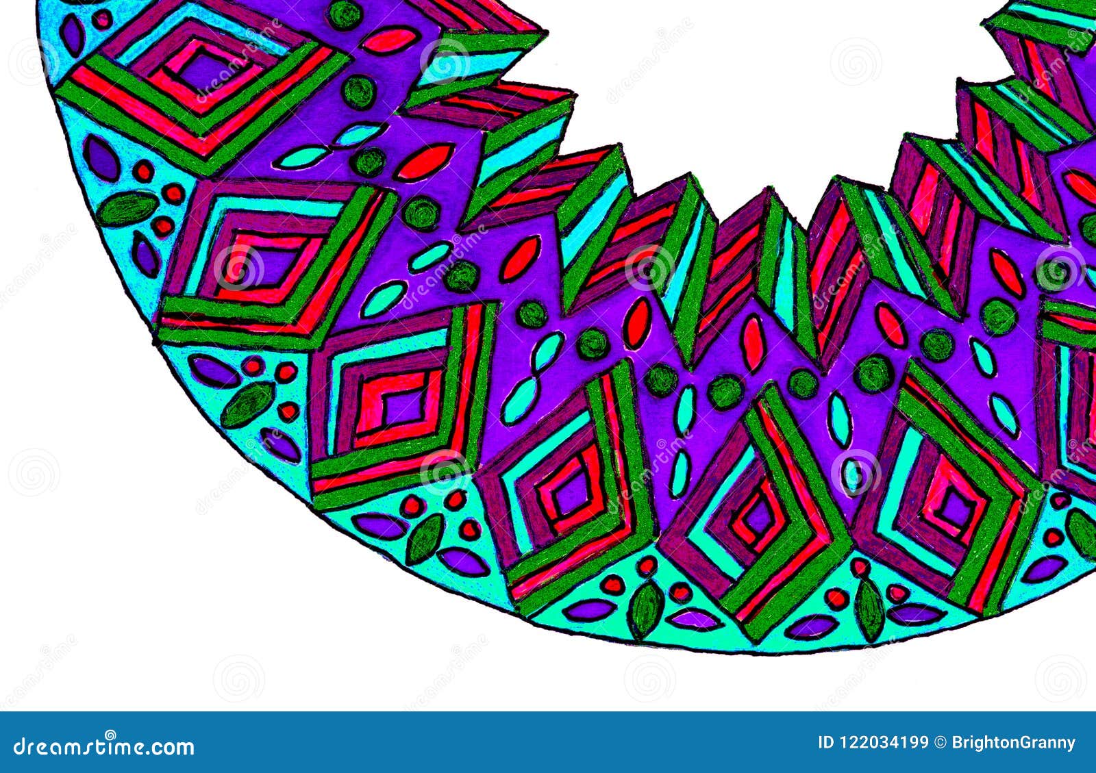 Bright Colored Hand Drawn Semi Circle. Stock Illustration ...