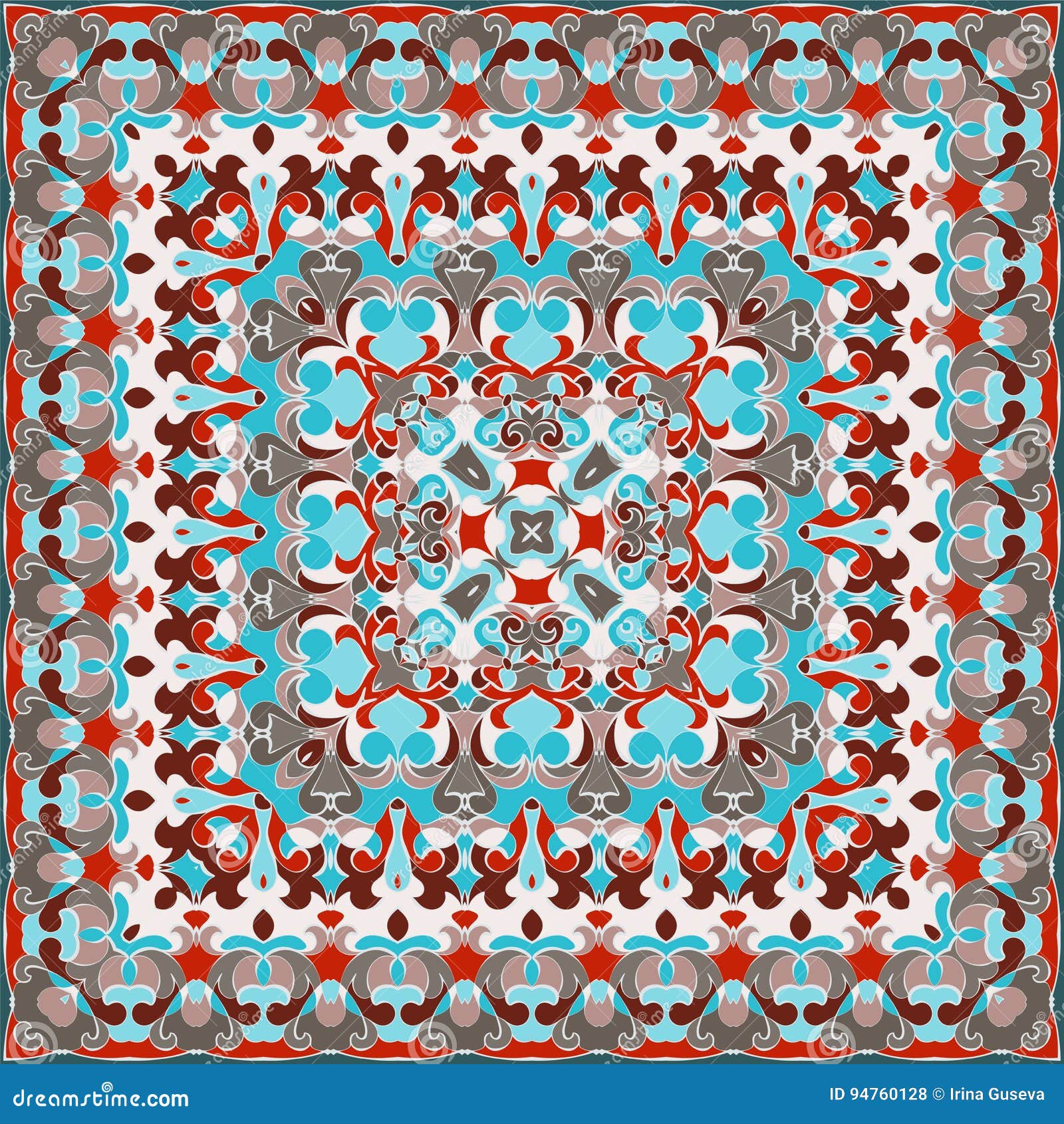 Bright Colored Handkerchief Stock Vector - Illustration of ornament ...