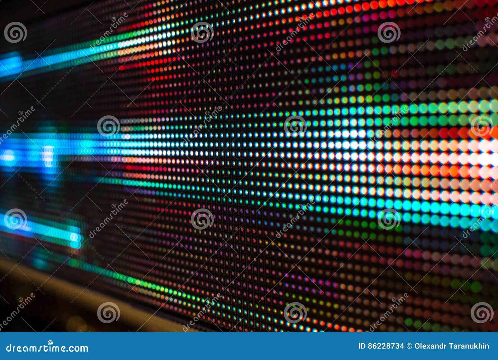Bright Colored LED Video Wall with High Saturated Pattern - Close Up ...