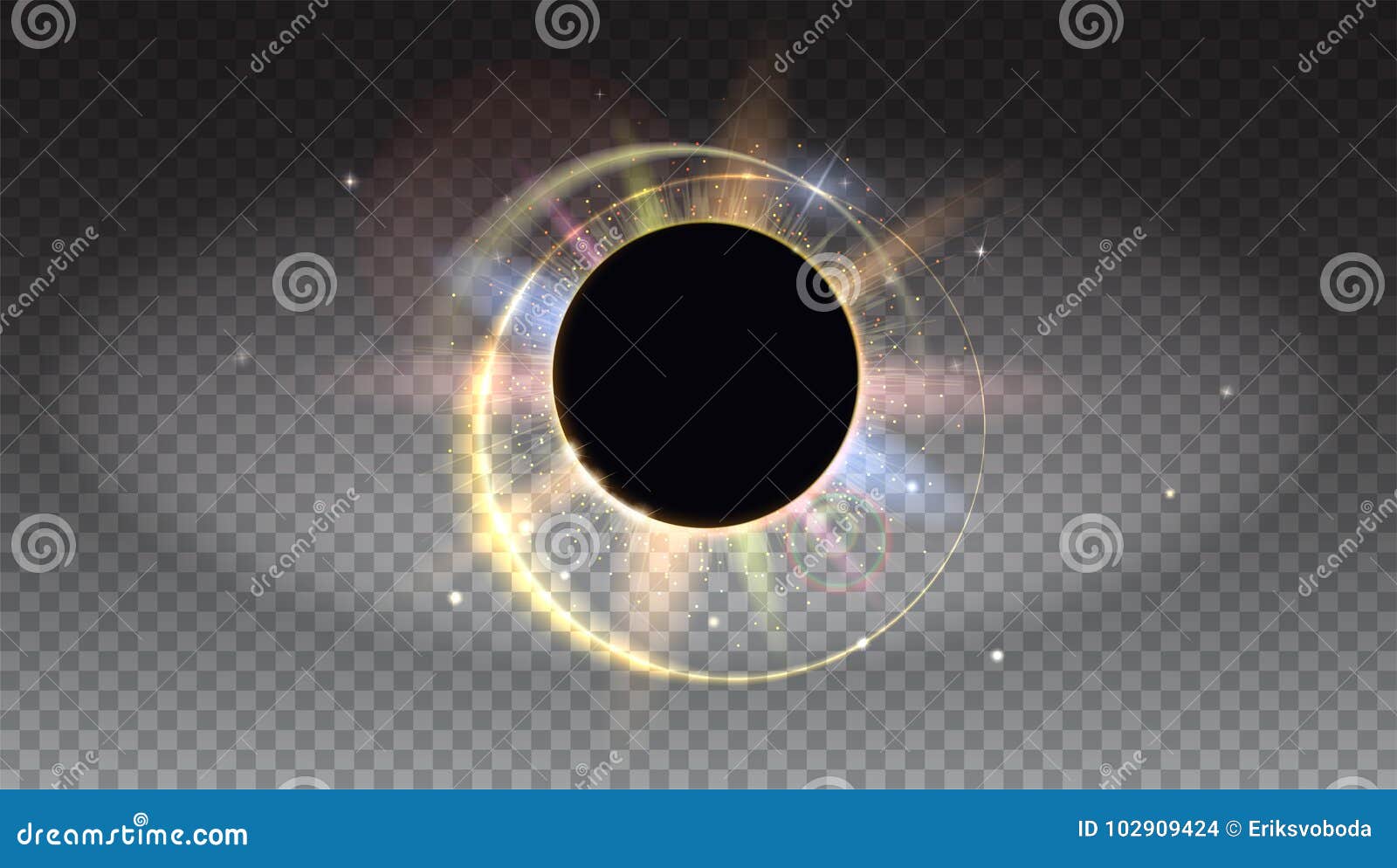 Bright and Colored Light Rays and Lens Flare Backdrop. Solar Eclipse ...