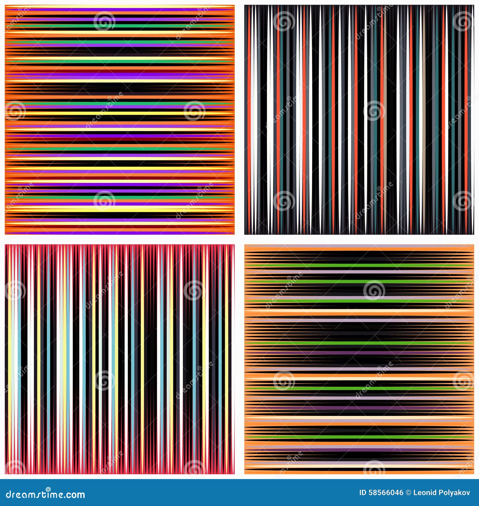 Bright Colored Lines Backlit Collection of Vector Illustration Stock ...