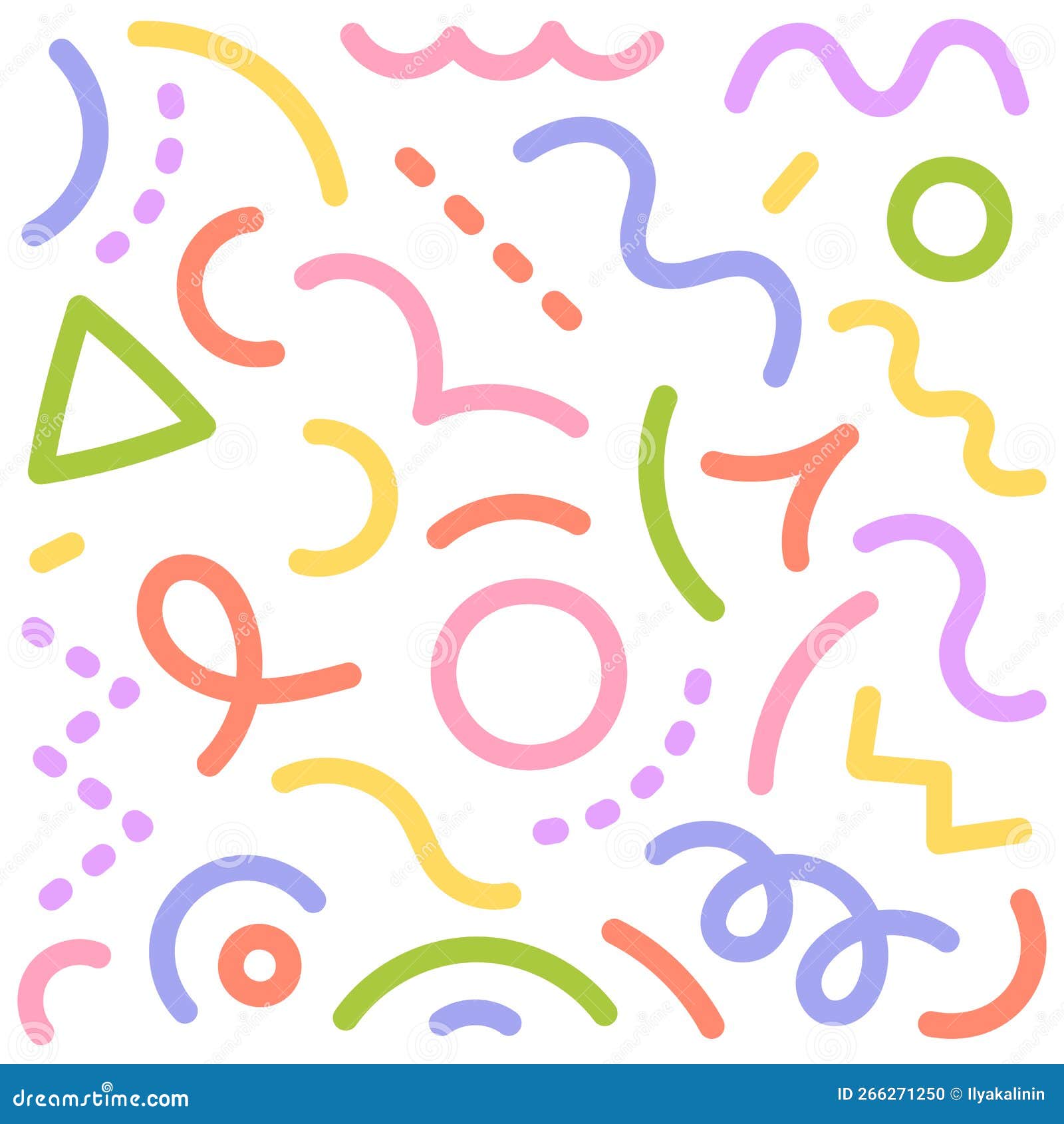 Bright Colored Lines Pattern. Abstract Background Doodle of Thick ...