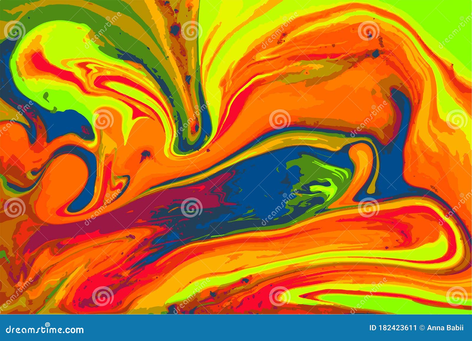 Bright Colored Marble Pattern. Fluorescent Liquid Background. Artwork Abstract Vector Texture ...
