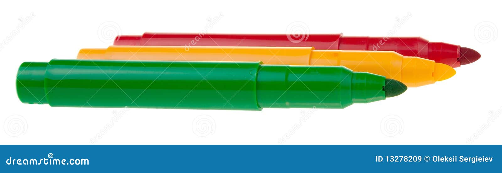 Bright Colored Markers on White Background Stock Image - Image of ...