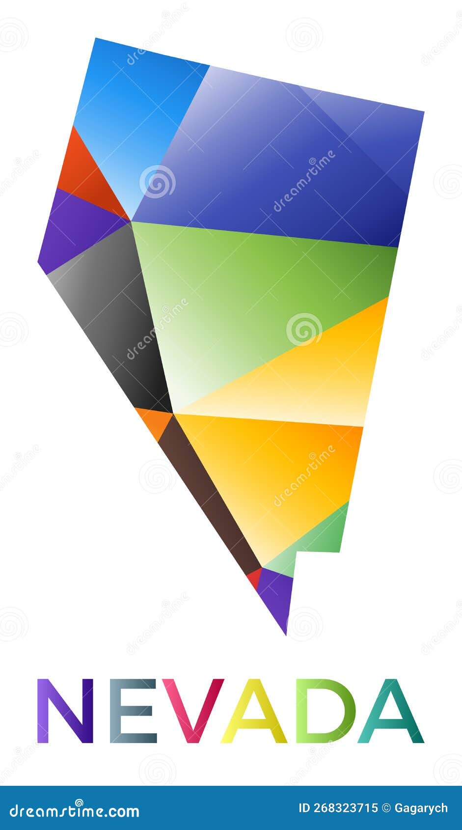 Bright Colored Nevada Shape. Stock Vector - Illustration of creative ...
