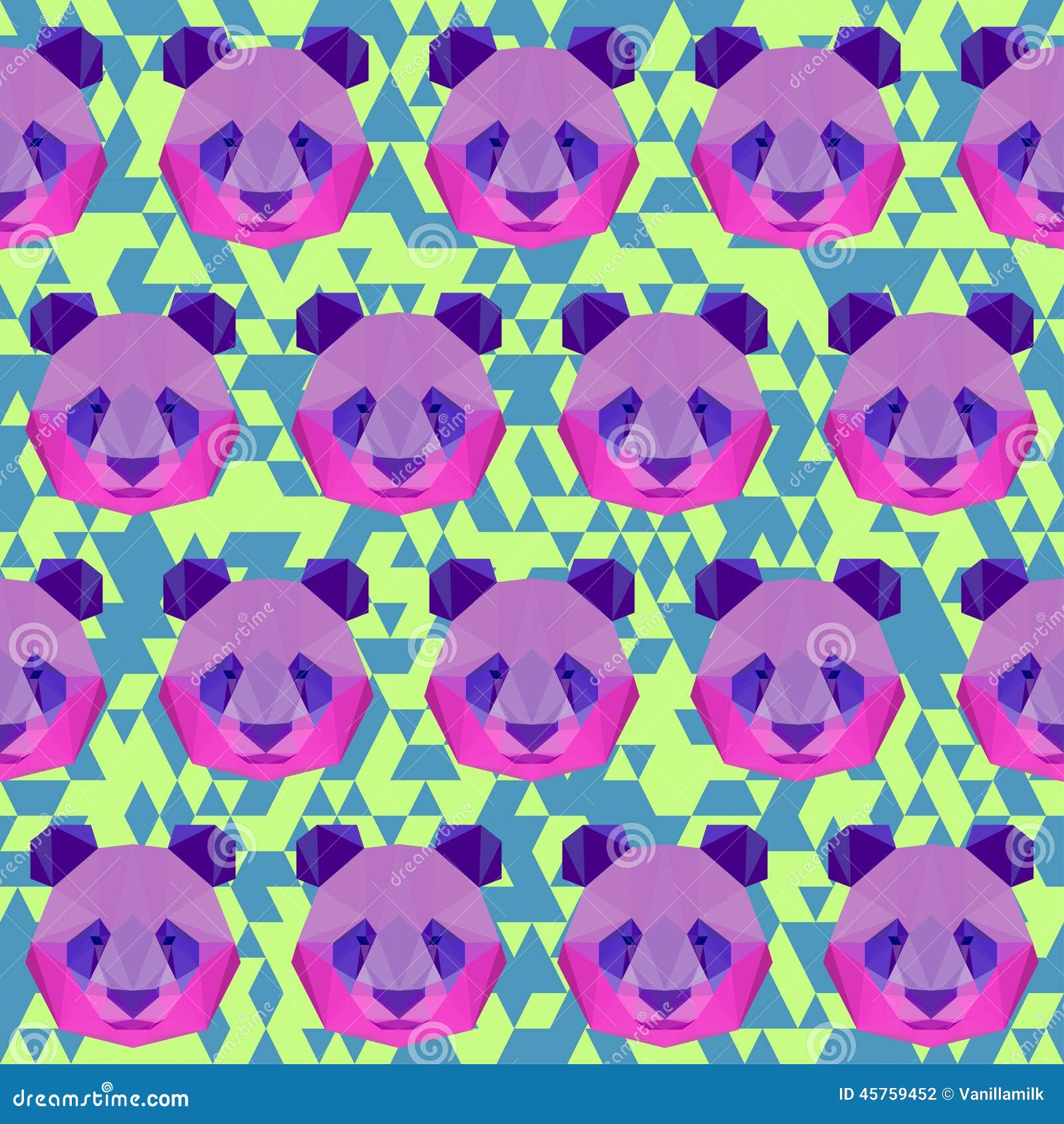 Polygonal Panda Pattern Background Stock Illustrations – 30 Polygonal ...