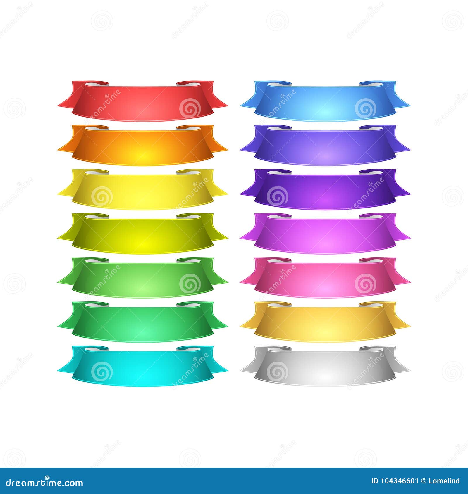 Vector ribbons set stock illustration. Illustration of scroll - 104346601