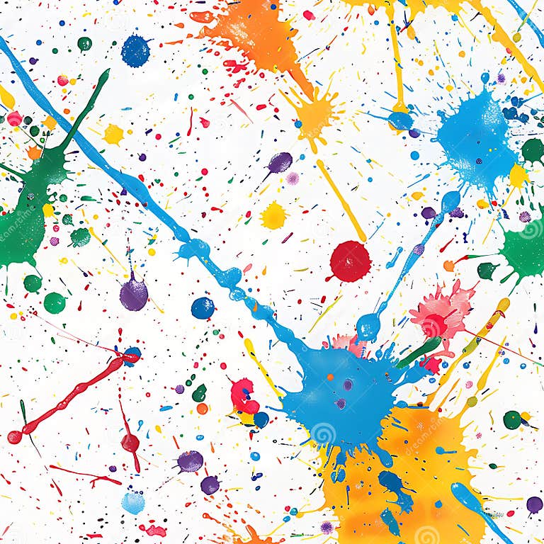 Bright Colored Splatter Paint Repeating Pattern Stock Illustration ...