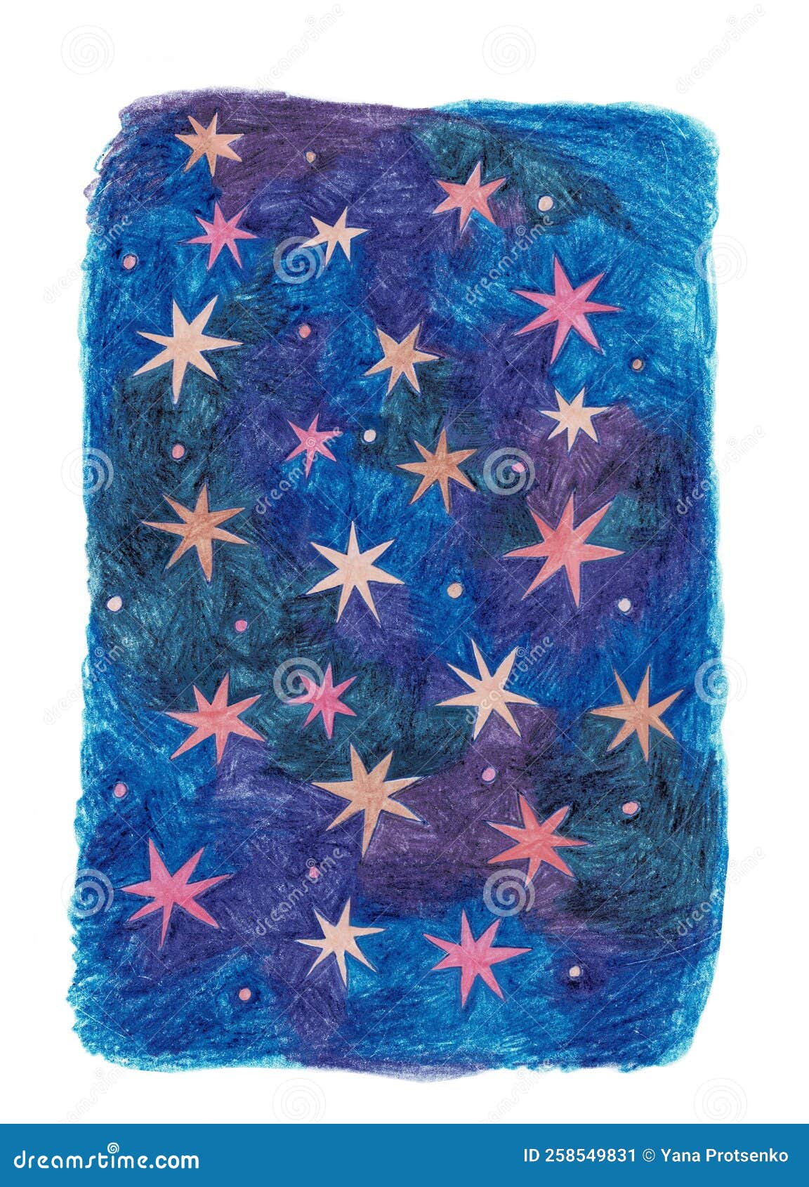 Bright Colored Stars on a Blue Background Stock Image - Image of ...