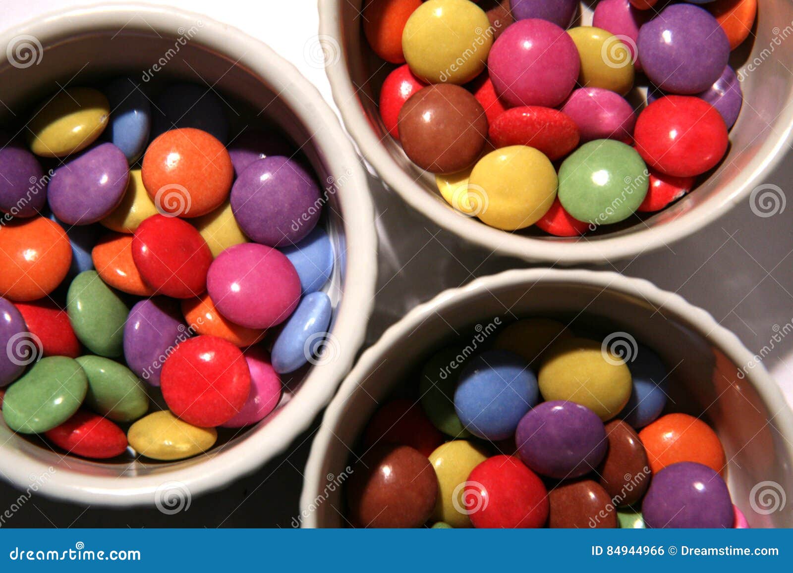 Bright Colored Sweets in Bowls Stock Photo - Image of sugar, three ...