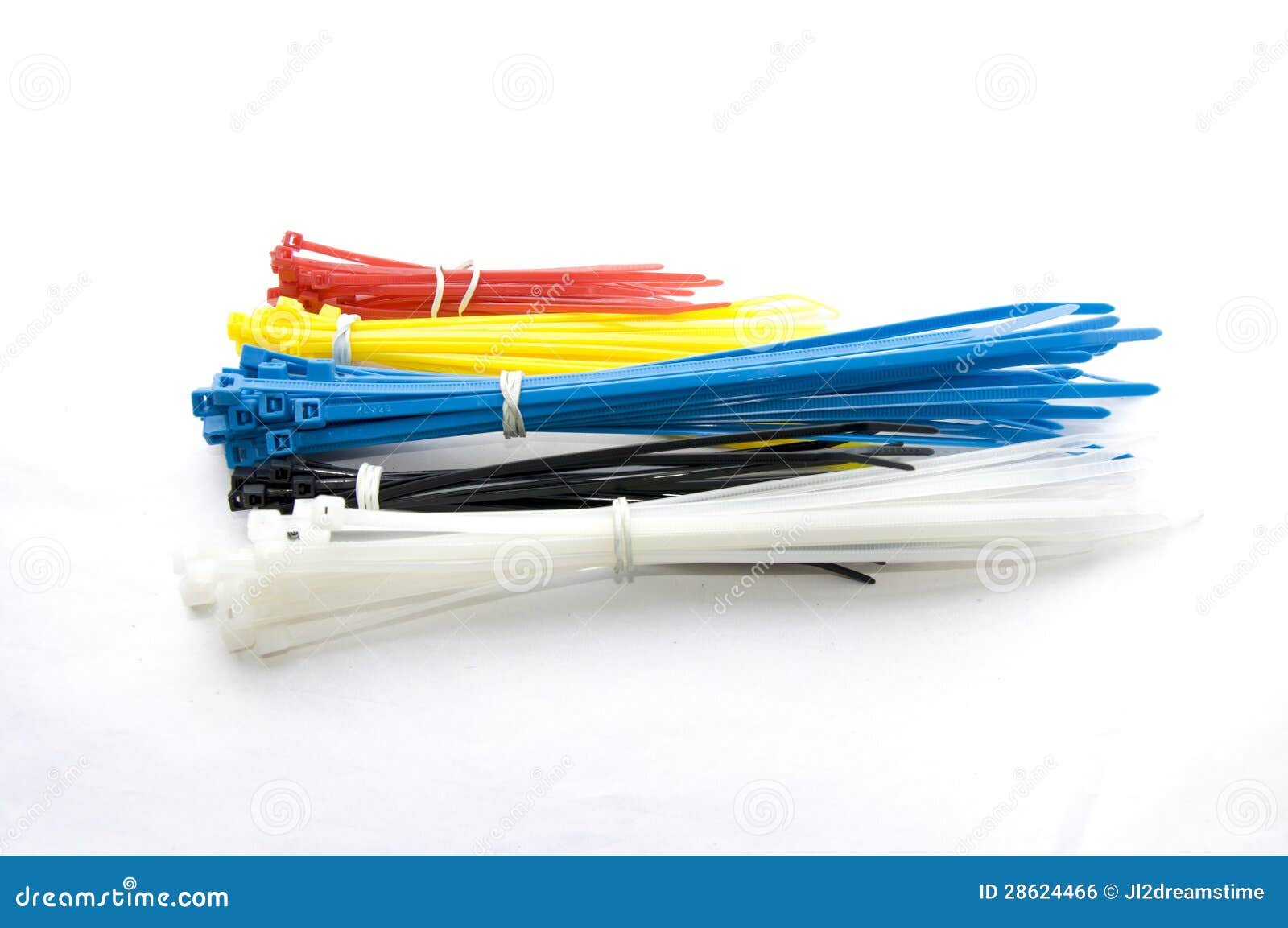 Bright Colored Tie Wraps stock photo. Image of bundle - 28624466