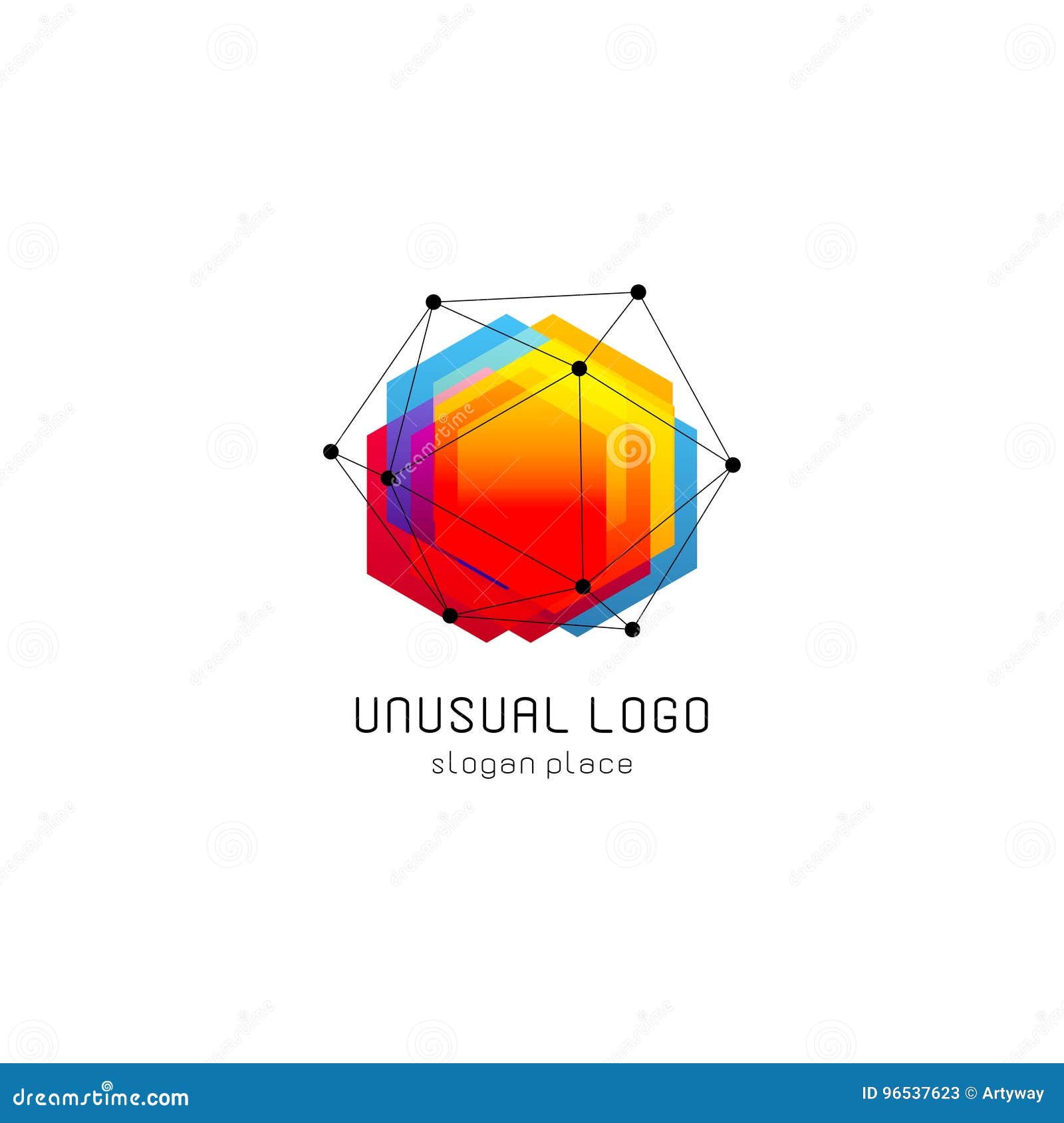 Abstract Low Poly Modern Labels. Vector Low Poly Frame With Space For ...