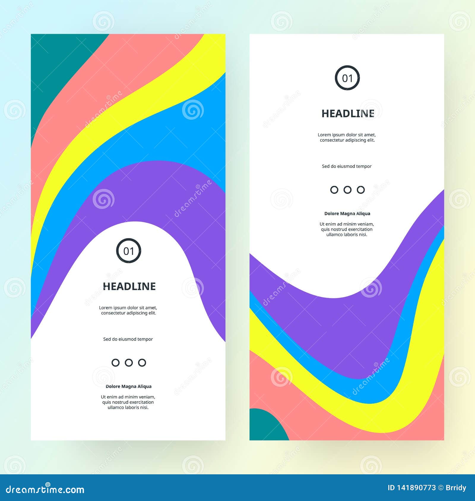 Bright Colorful Banners with Dynamic Abstract Lines. Vector Creative ...