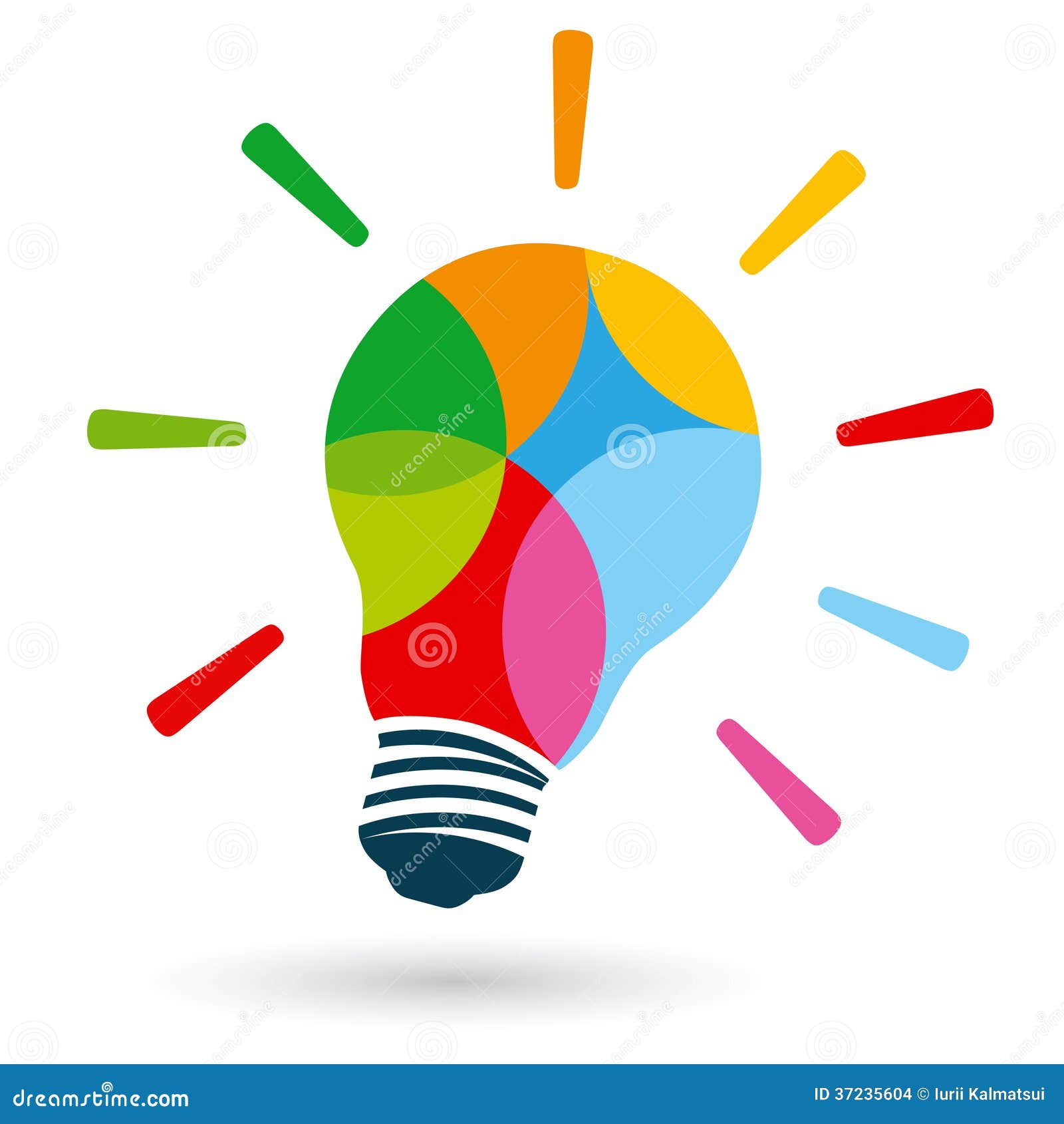 Bright colorful bulb stock vector. Illustration of lamp - 37235604