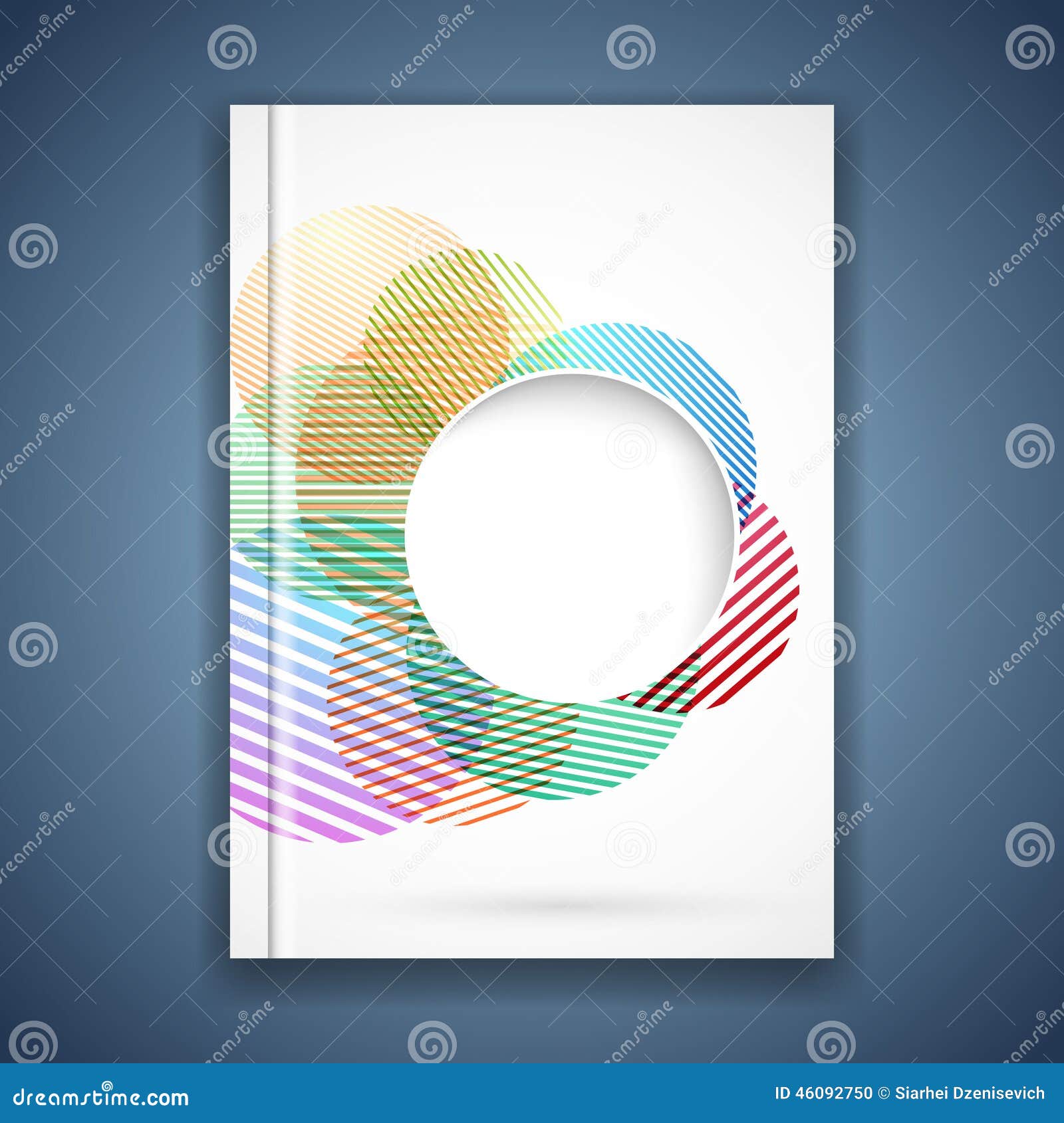 Bright Colorful Circle Notebook Cover Template Stock Vector ...