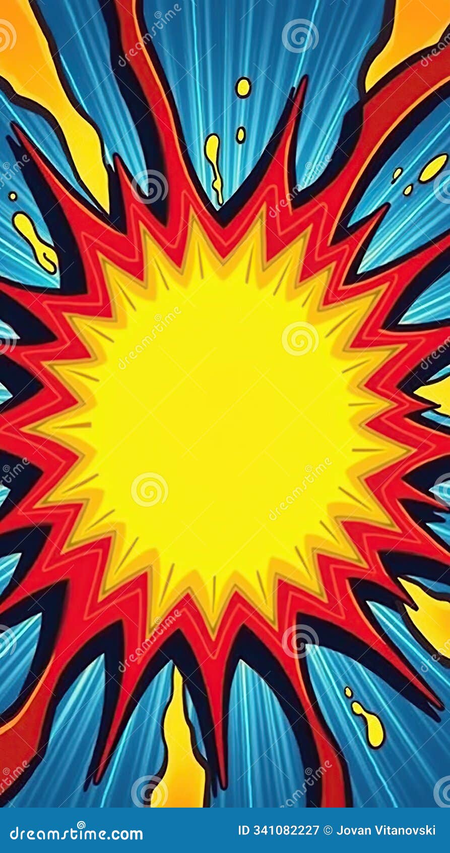 Bright Colorful Comic Book Explosion on Vibrant Background Stock ...