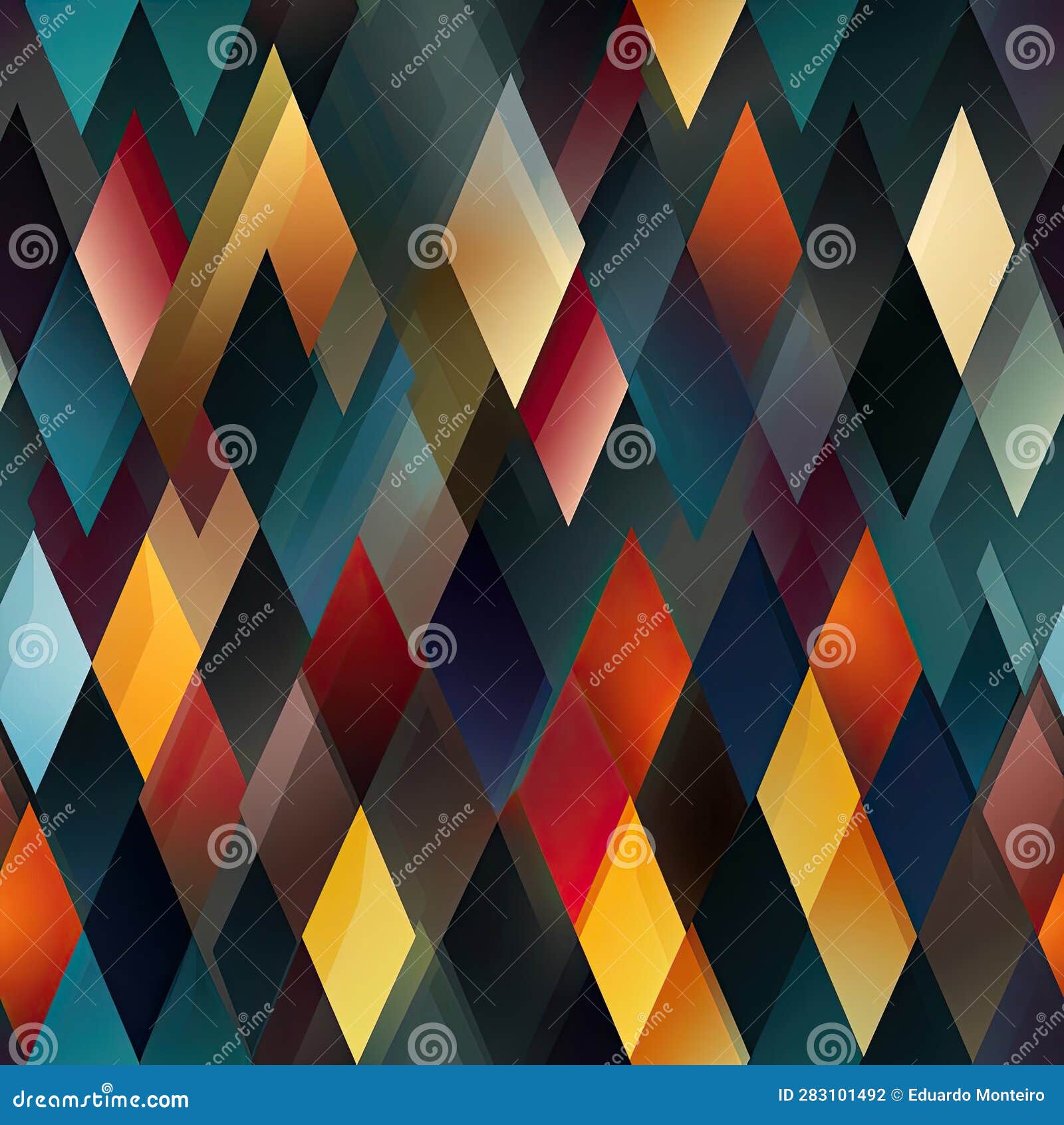 Bright and Colorful Diamond Pattern with Elongated Shapes (tiled) Stock ...