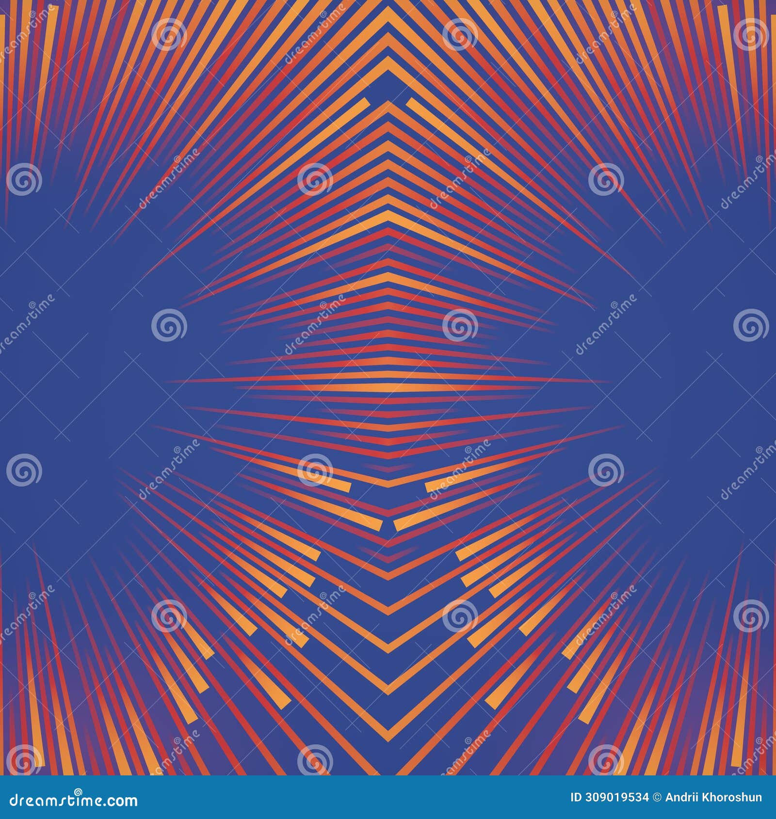 Bright and Colorful Digital Illustration of Circular Patterns of Orange ...