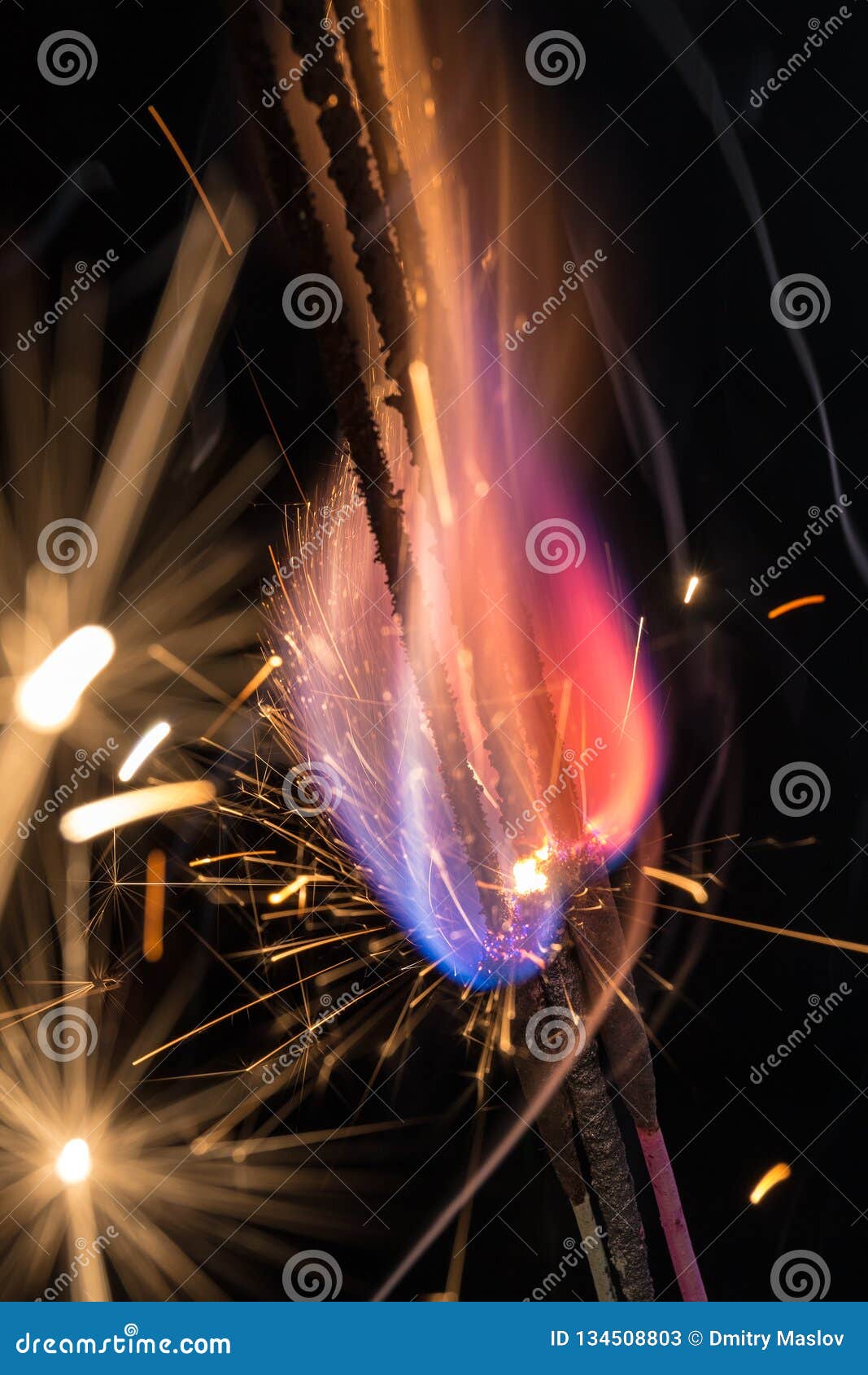 Bright Colorful Fire and Sparks Stock Image - Image of flame, sparks ...
